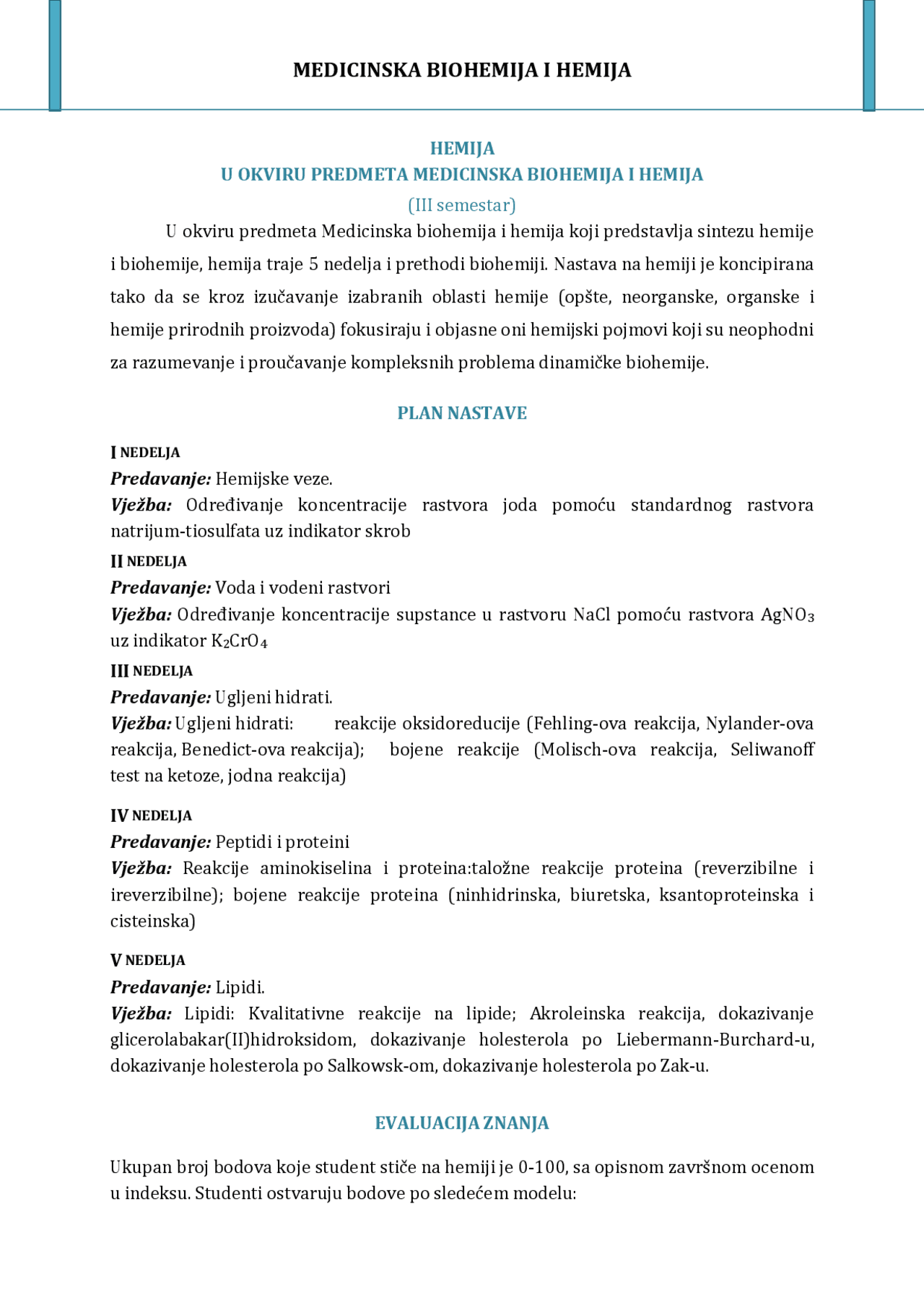 Medicinska Biohemija I Hemija Skripte Predlog Biohemija Docsity