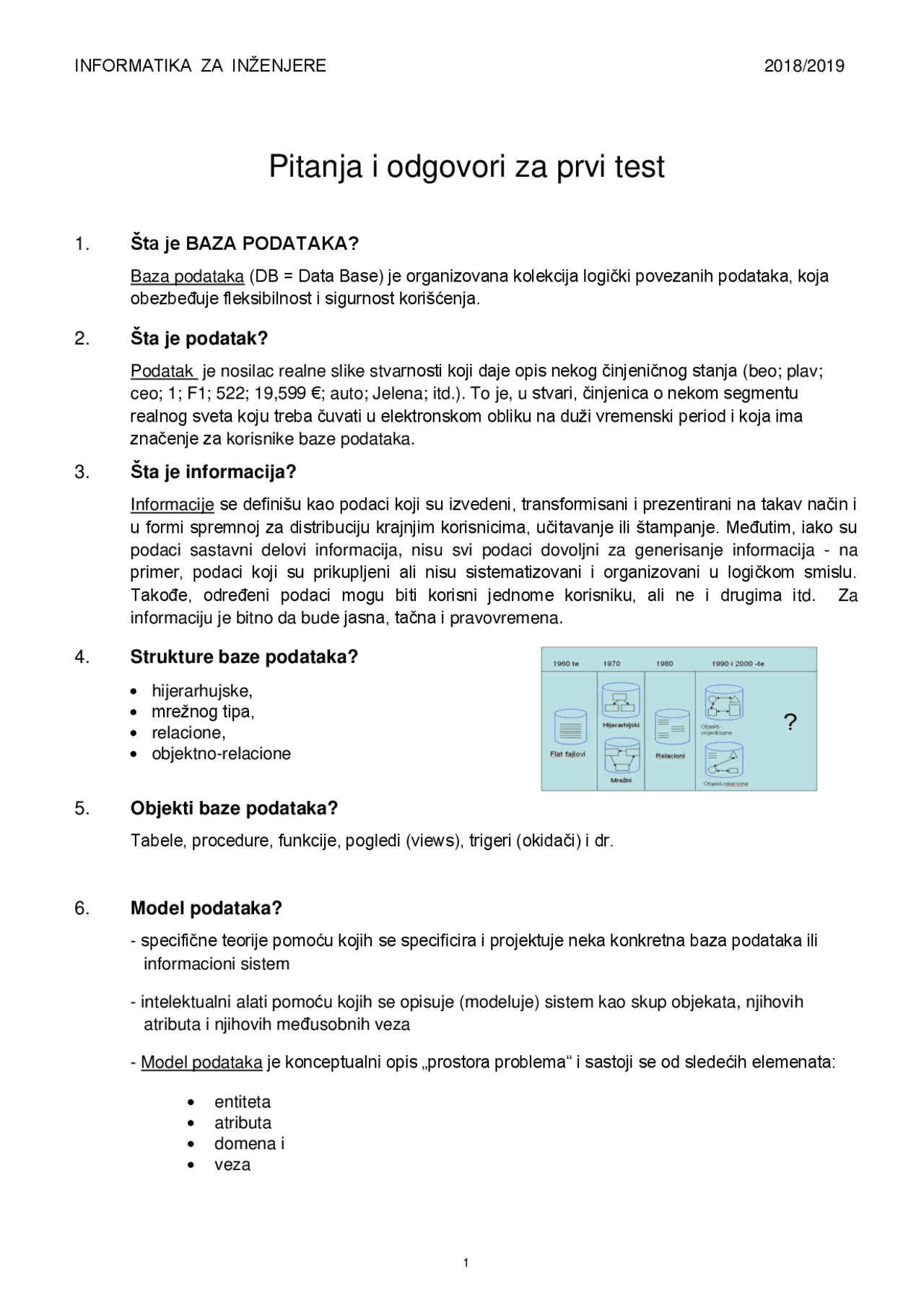 Pitanja i odgovori za prvi test | Šeme i konceptualne mape' predlog ...