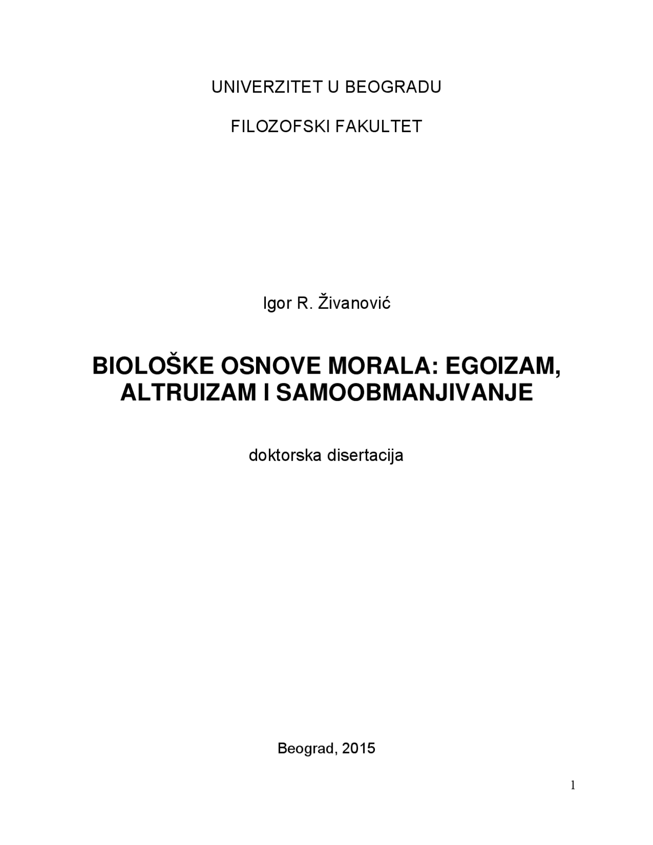 EGOIZAM, ALTRUIZAM I SAMOOBMANJIVANJE | Skripte' predlog Teorije ...