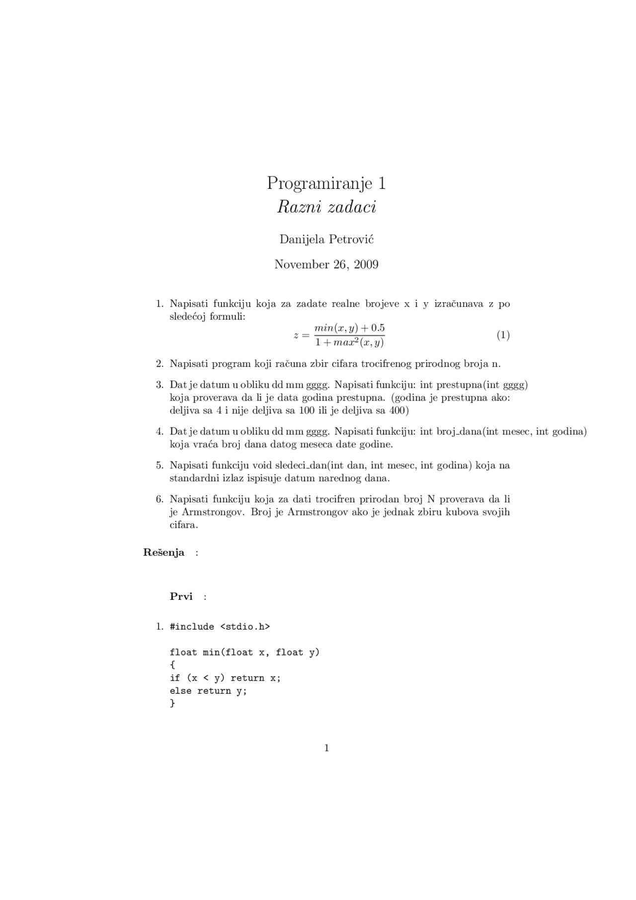 Programiranje 1 Razni Zadaci Skripte Predlog Java Programiranje