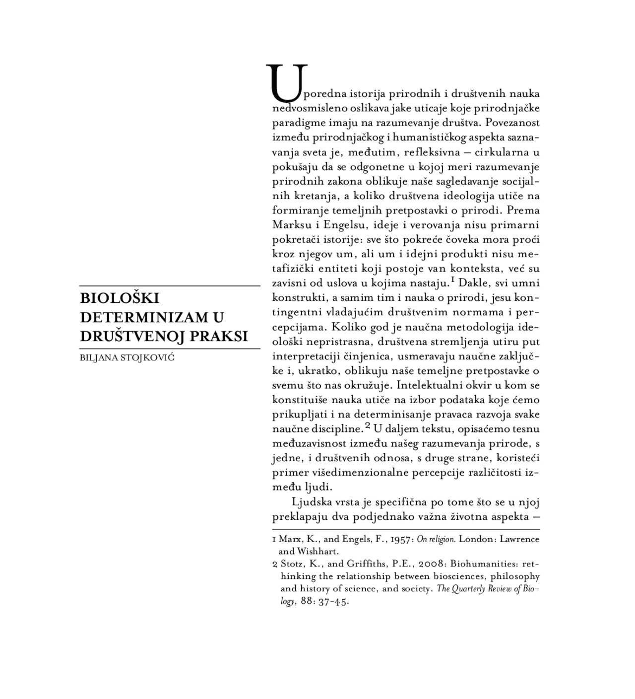 Biološki deterMinizaM U drUštvenoj praksi | Rezime' predlog Istorija ...