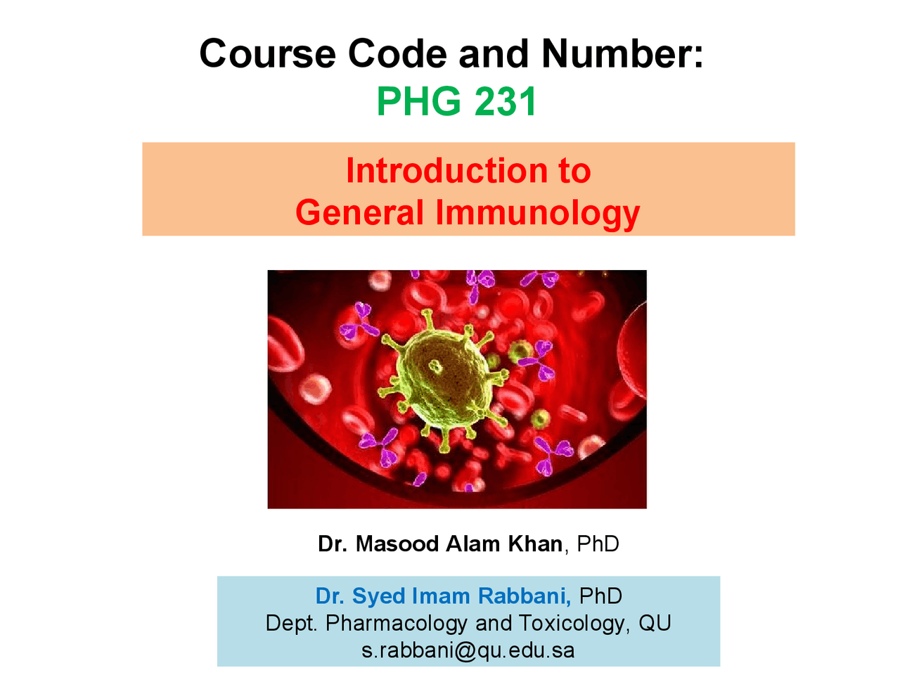 Introduction To General Immunology Slides Immunology Docsity
