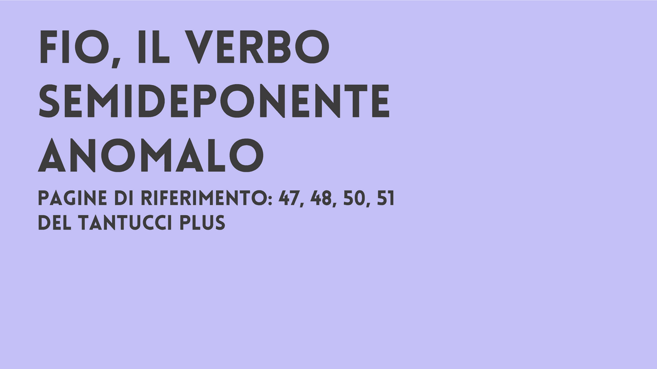 PowerPoint sul verbo fio | Slide di Latino | Docsity