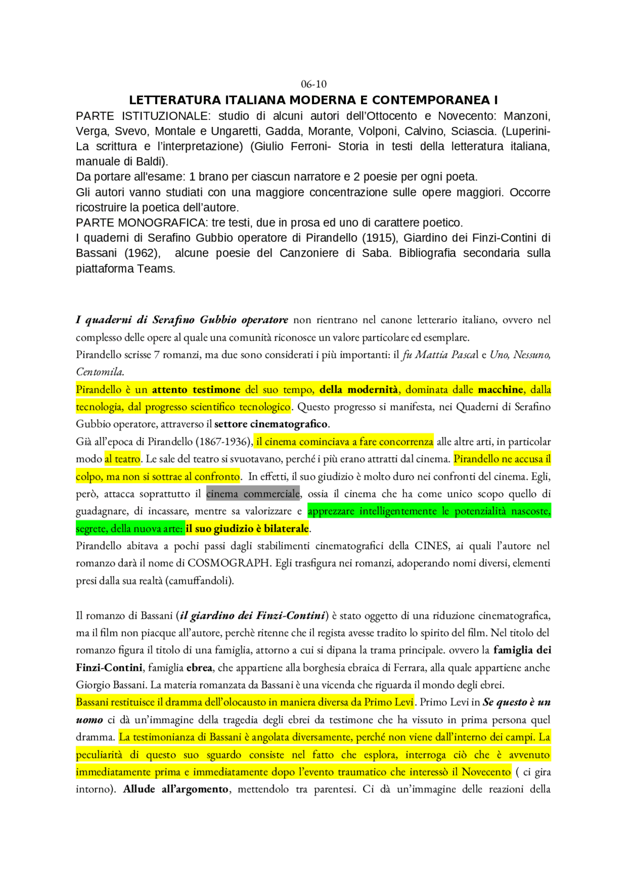Appunti di letteratura italiana moderna e contemporanea I , anno accademico 2022 | Appunti di ...