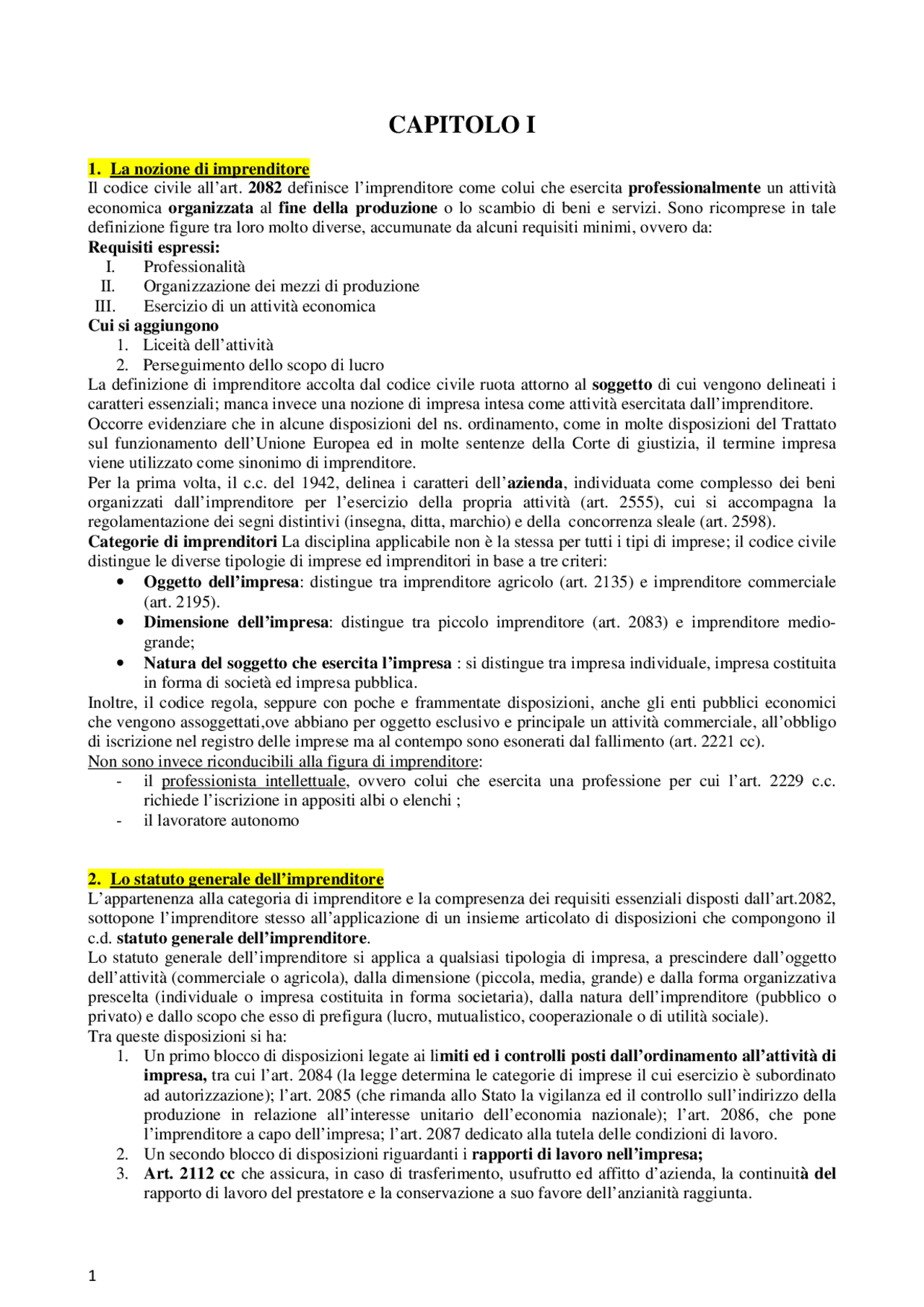 Documento Di Diritto Commerciale Schemi E Mappe Concettuali Di