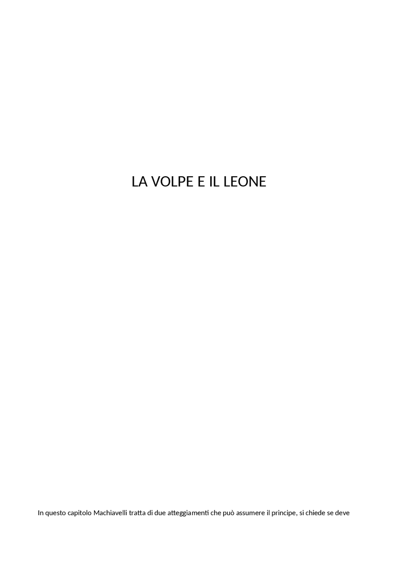 La Volpe E Il Leone Di Machiavelli Schemi E Mappe Concettuali Di