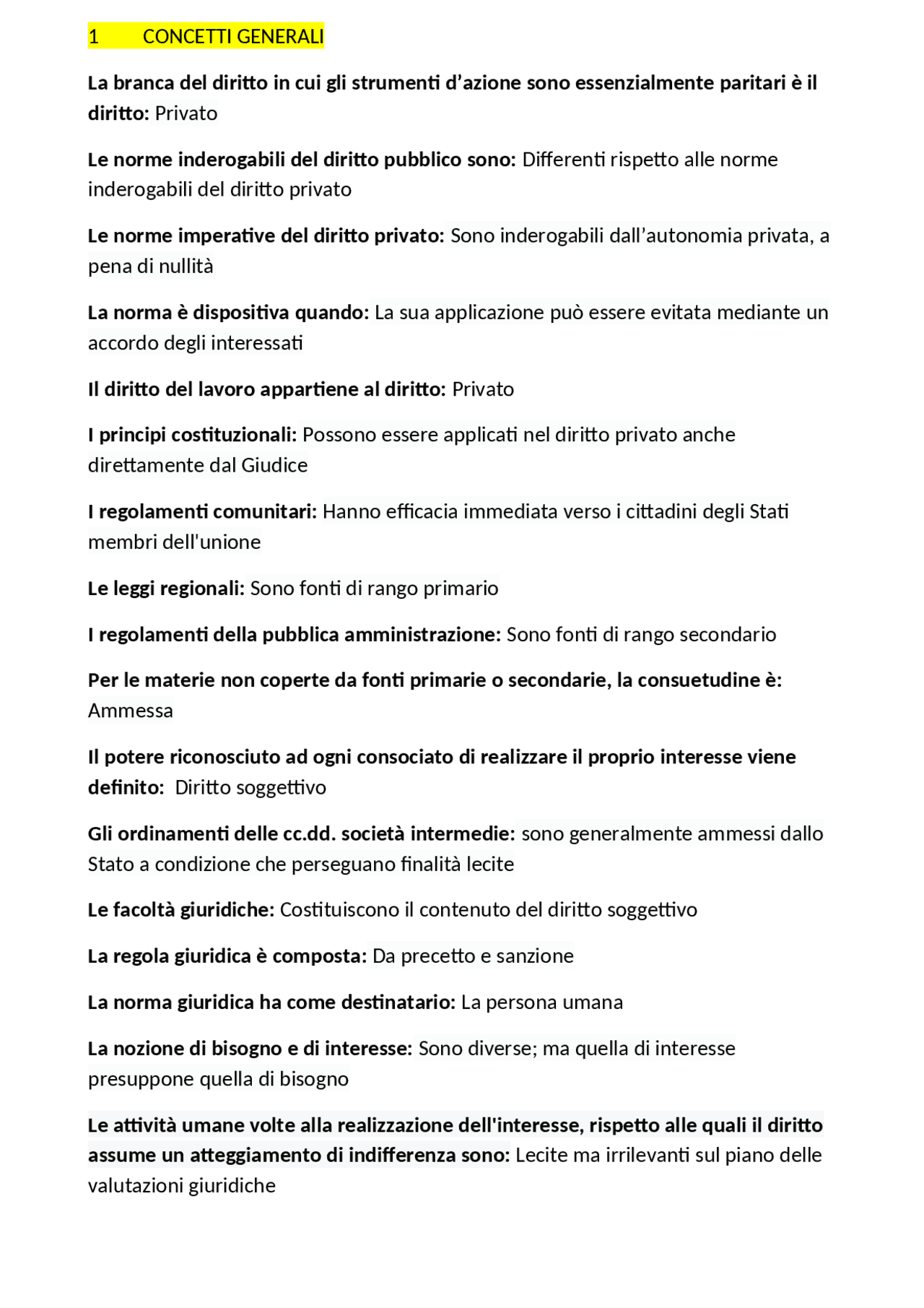 Diritto Privato Test Prove Desame Di Diritto Privato Docsity