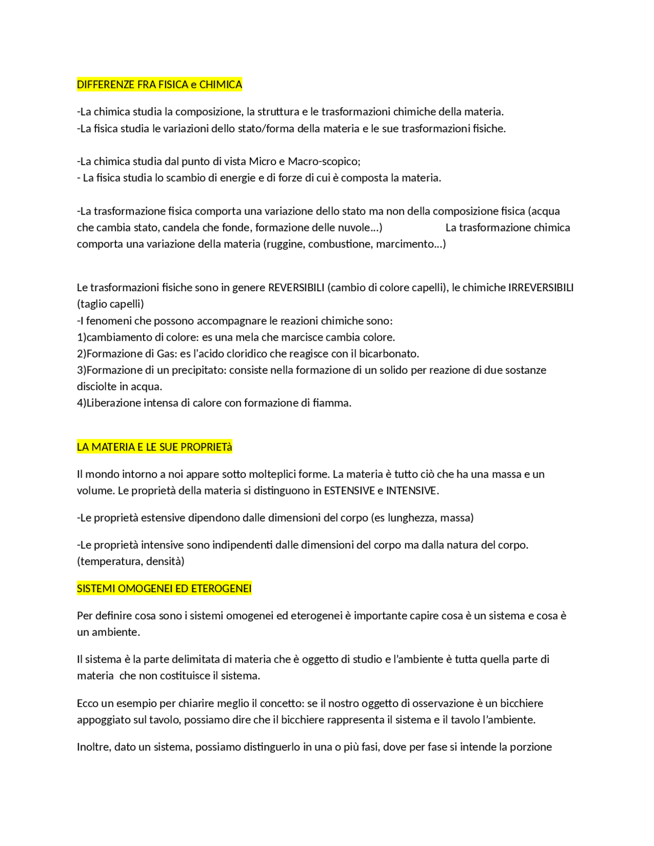 Introduzione Alla Chimica Appunti Di Chimica Docsity