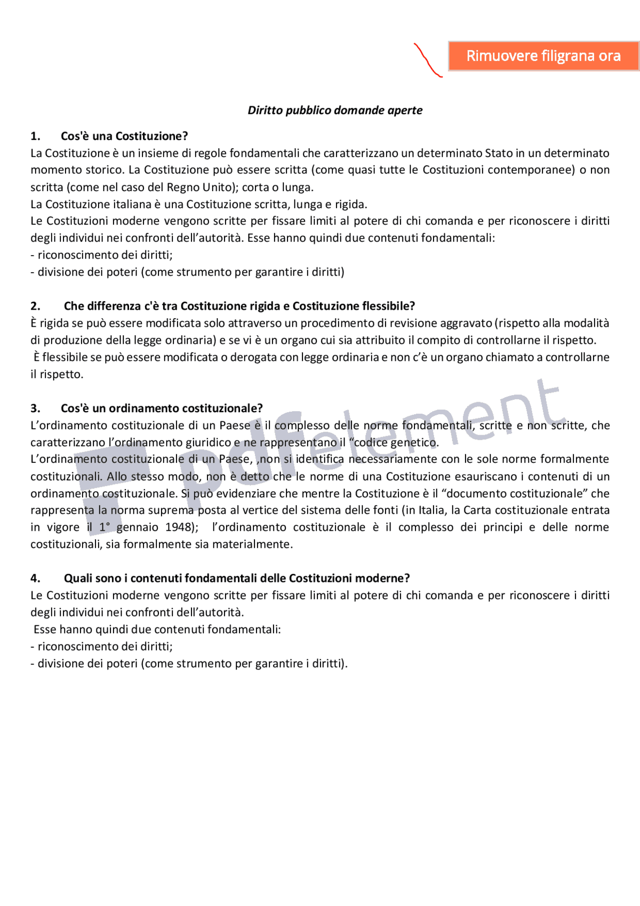 Risposte aperte Ecampus 2023 Diritto pubblico facoltà Economia ...