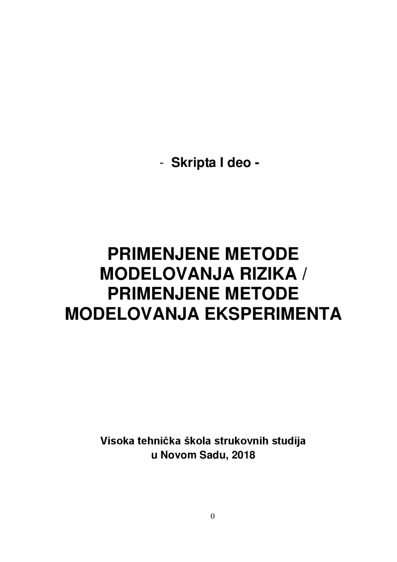Prim-metode-modelovanja-rizika-eksp_Skripta-I-deo.pdf | Slajdovi' predlog Matematičko ...