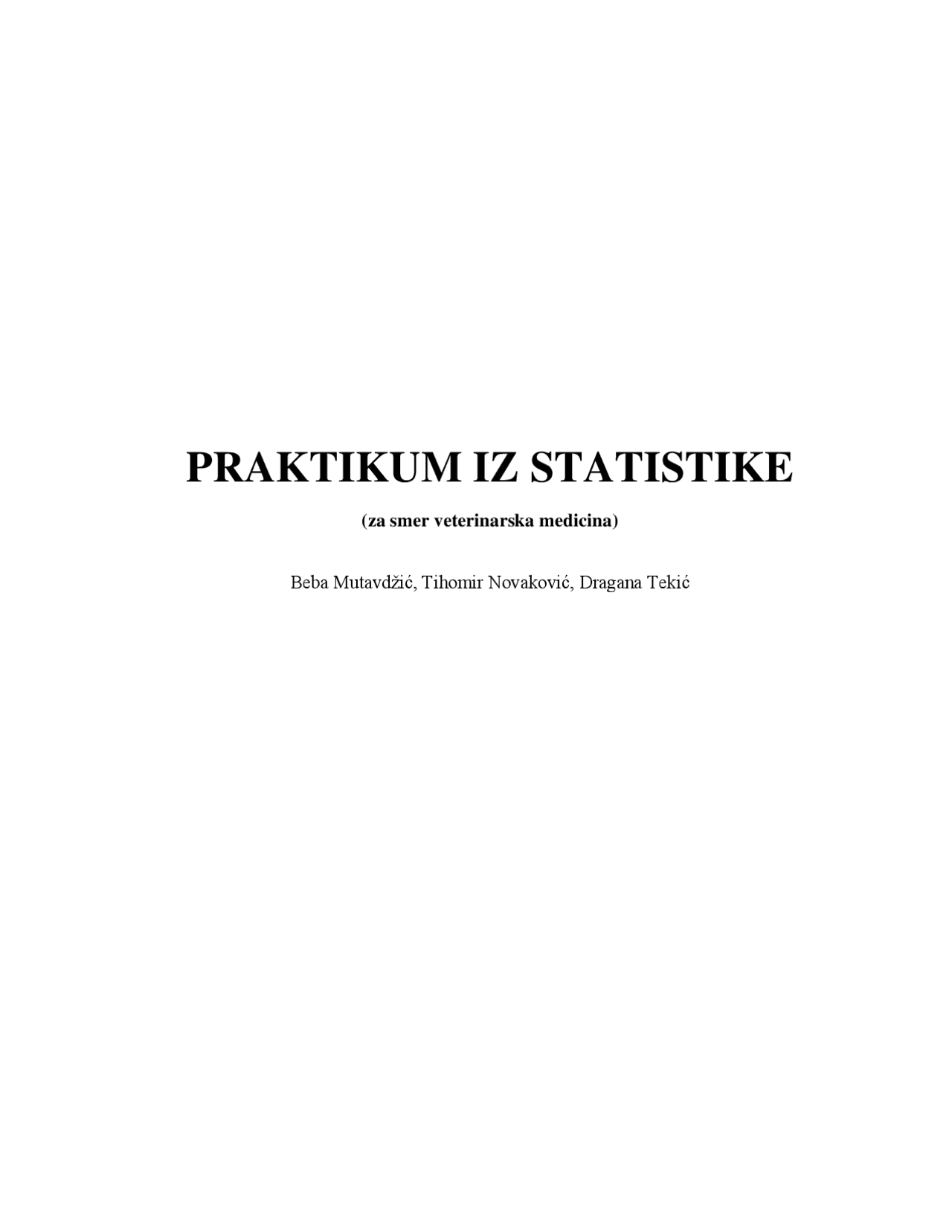 Praktikum Iz Statistike Vežbe Predlog Statistika Docsity
