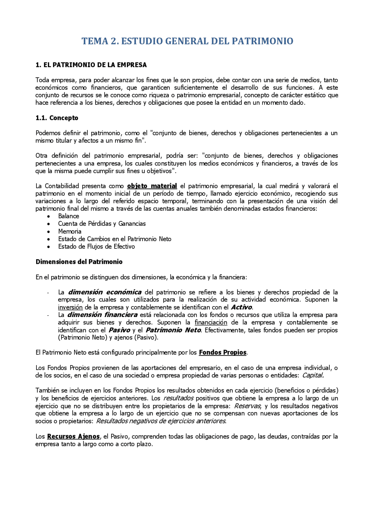 Esquemas del tema 2 de contabilidad | Esquemas y mapas conceptuales de Contabilidad | Docsity
