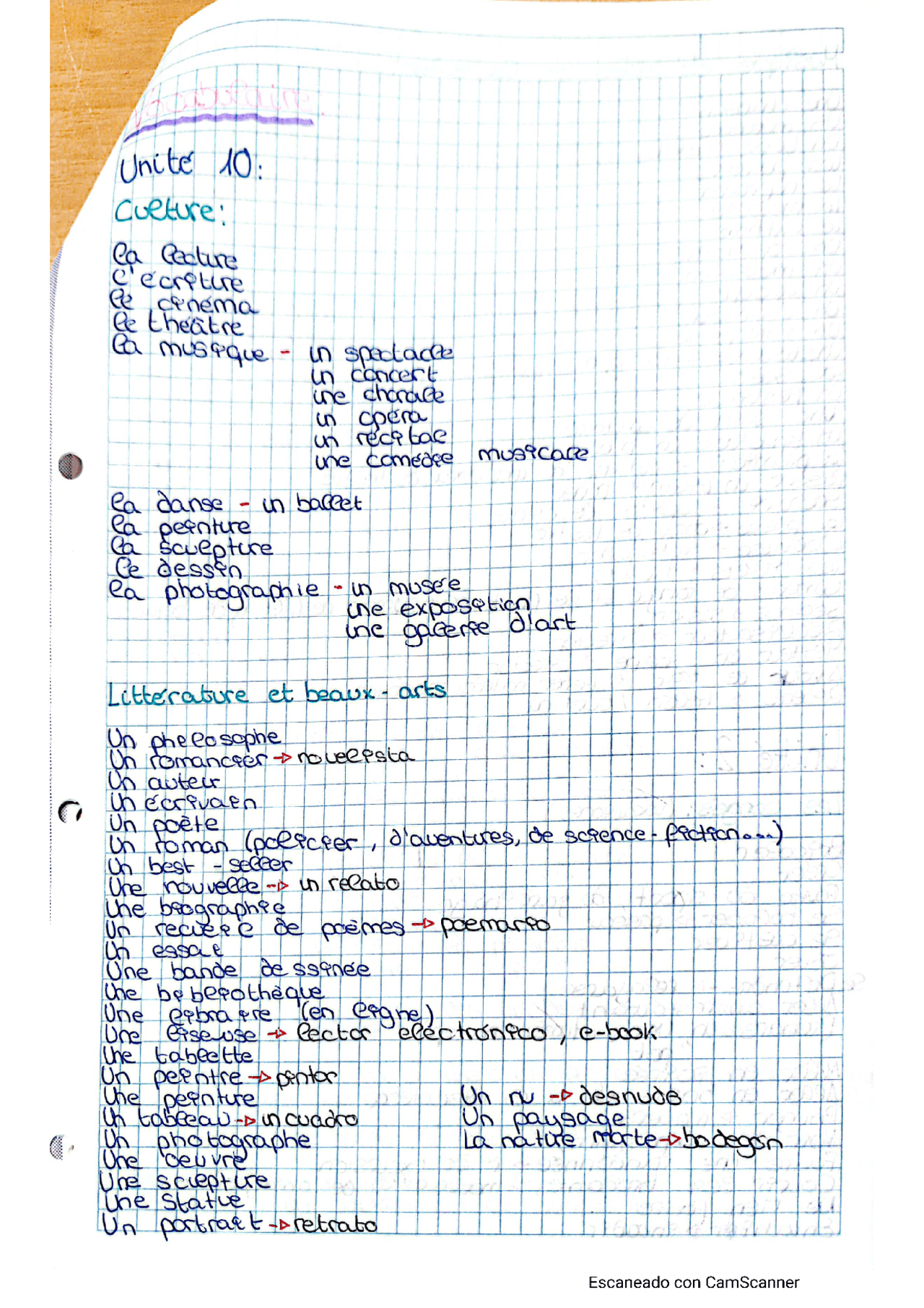Apuntes de vocabulario de distintos temas | Apuntes de Idioma Francés ...