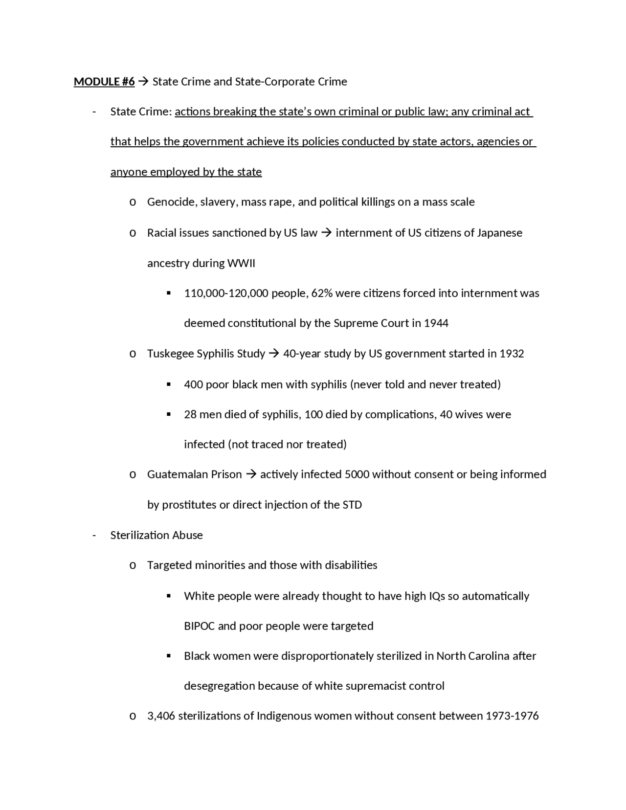 Module #6: State and State-Corporate Crime | Lecture notes Criminal ...