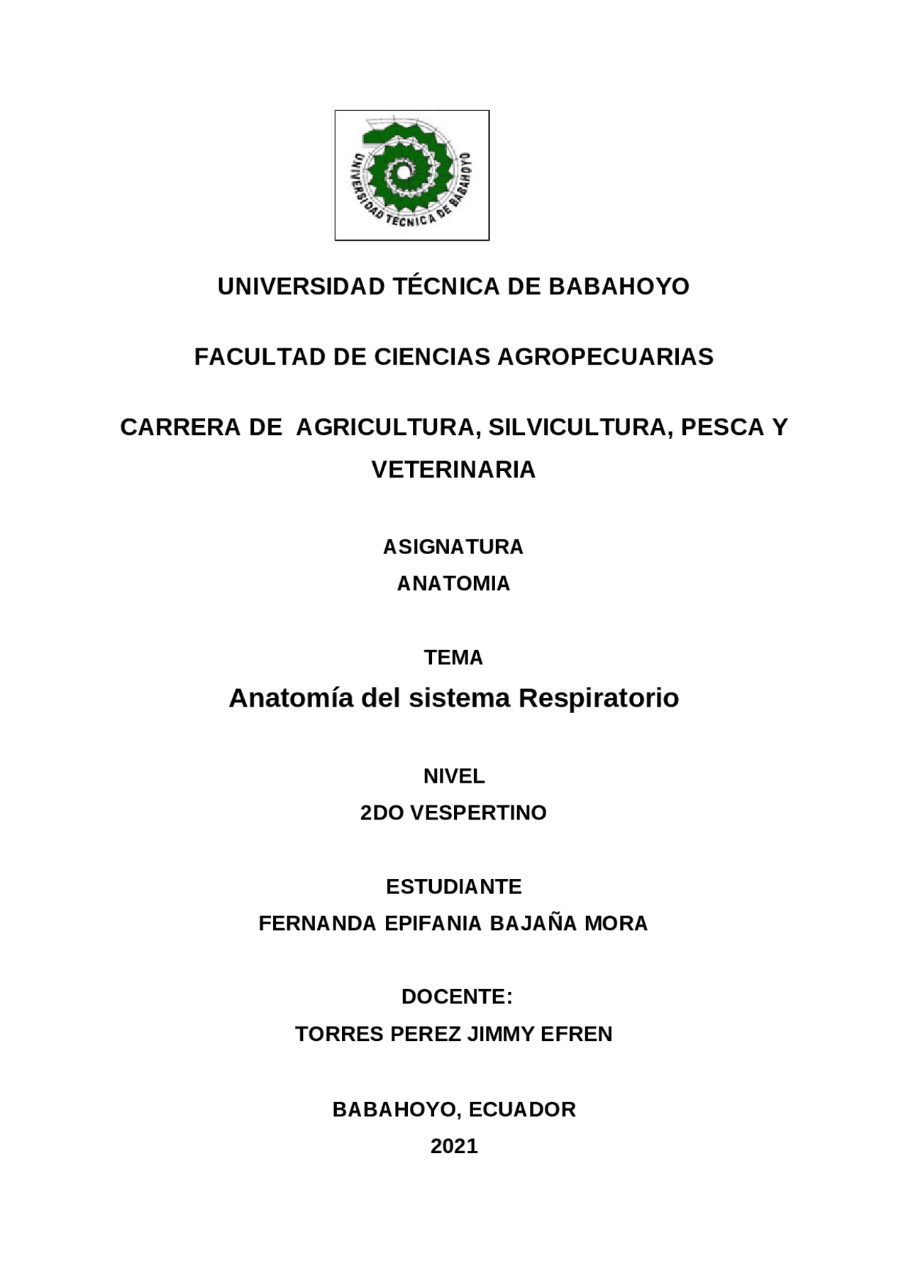 Sistema Respiratorio Monografías Ensayos De Anatomía Docsity