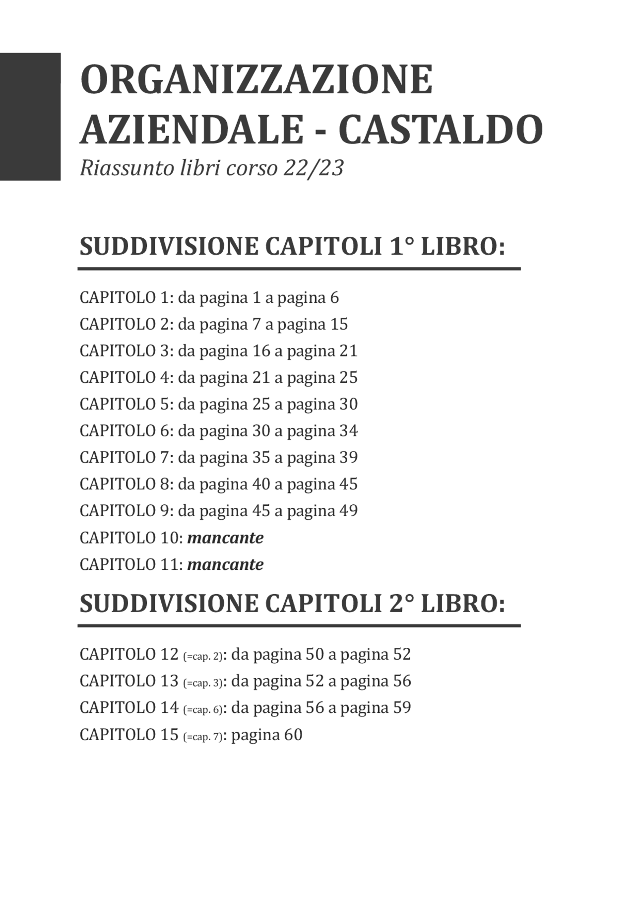 Riassunto Oa 9cfu Castaldo Appunti Di Organizzazione Aziendale Docsity