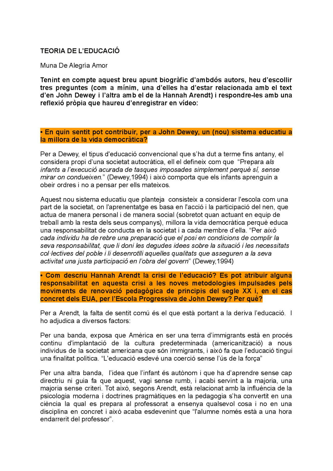 Teoria De La EducaciÓ Pac 2 Ejercicios De Ciencias De La Educación