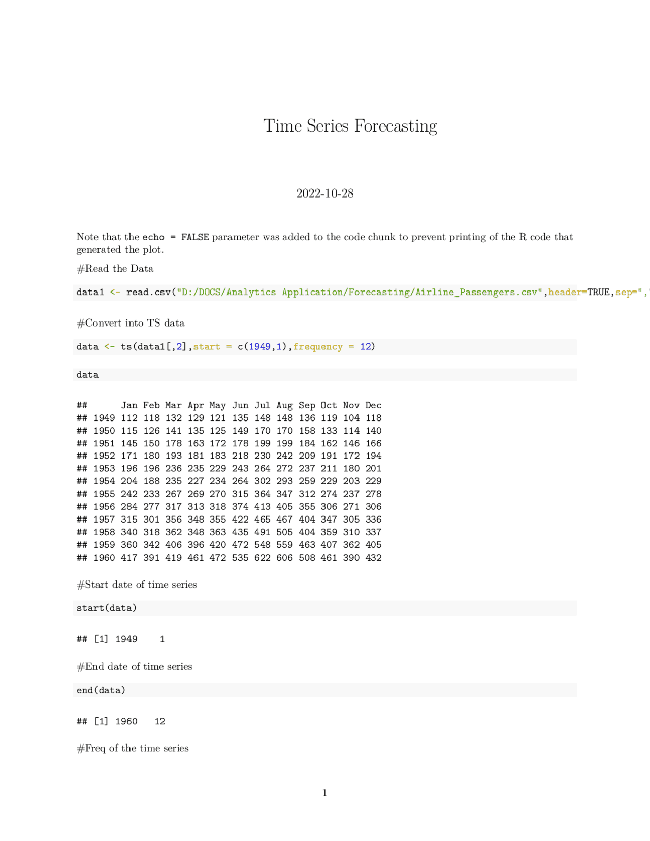 Time Series Forecasting Exercises Information Systems Docsity