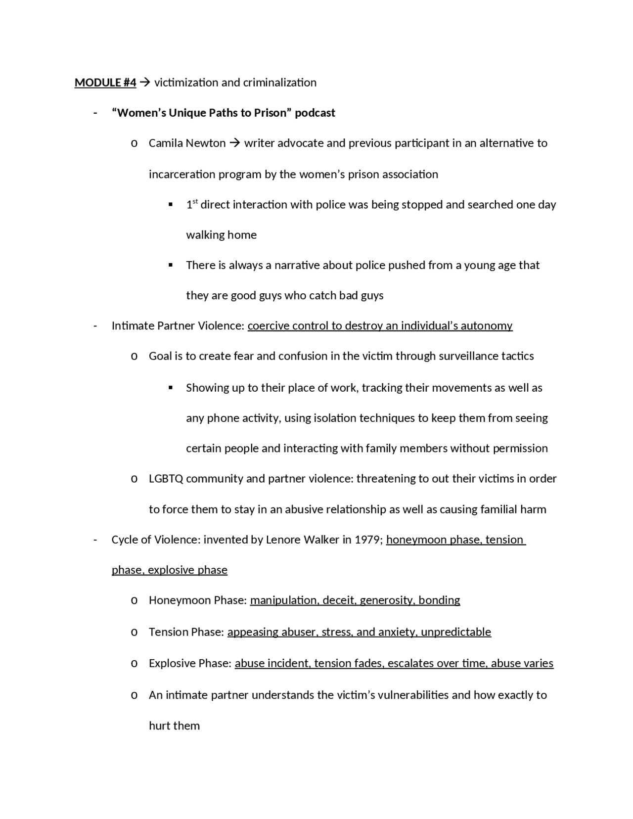 Module 4 Victimization And Criminalization Lecture Notes Criminal