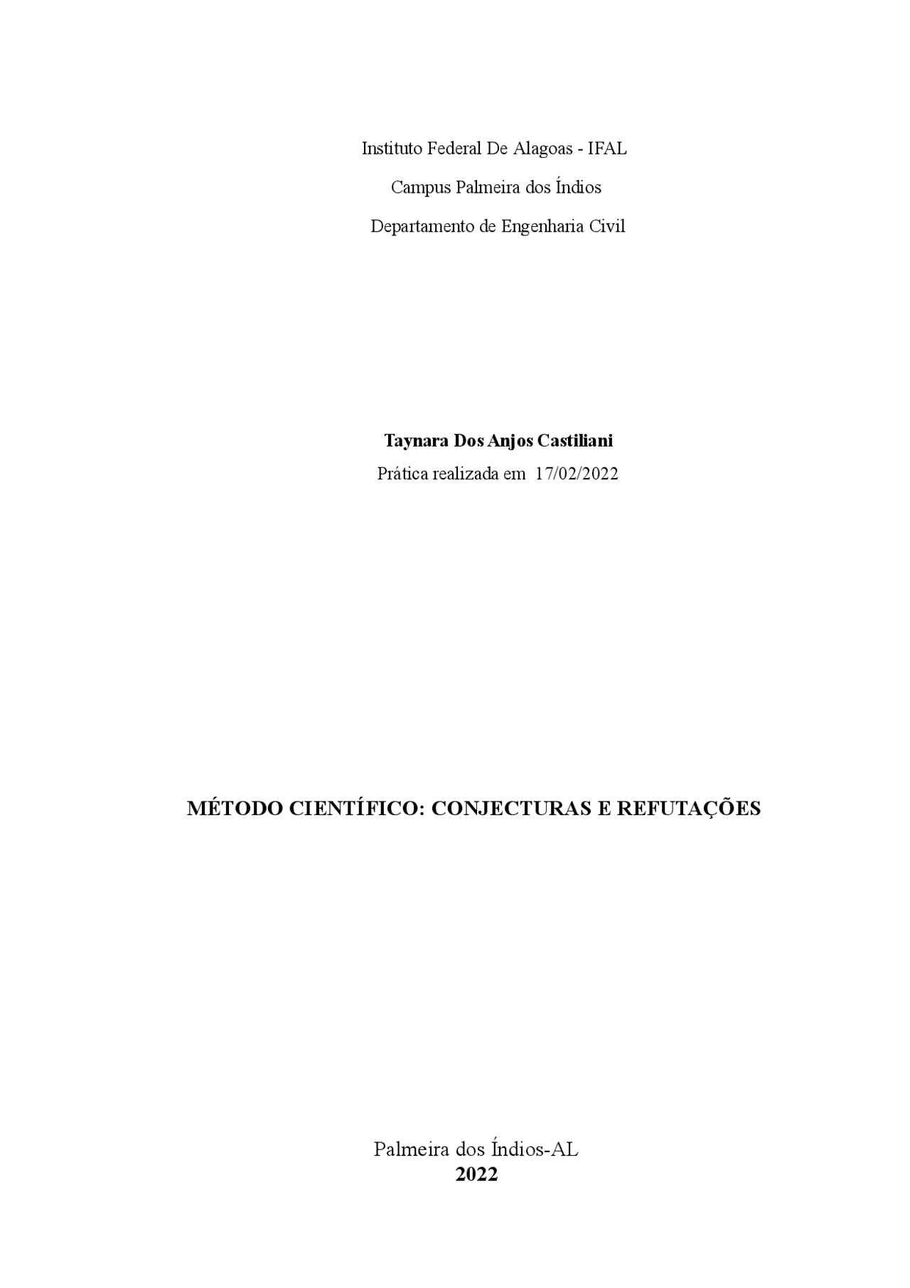 RelatÓrio MÉtodo CientÍfico QuÍmica Experimental Trabalhos Química