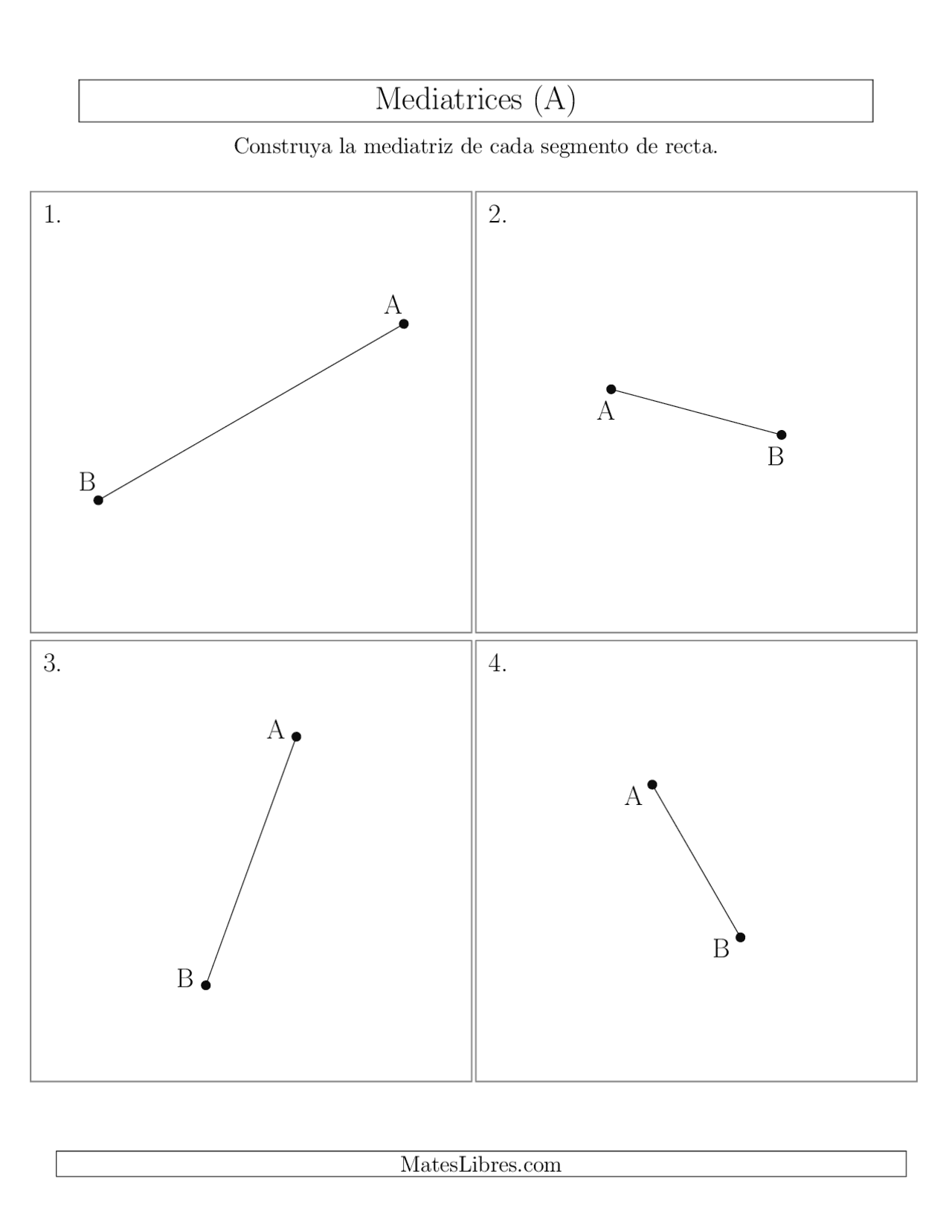 Construcción de mediatriz | Ejercicios de Matemáticas | Docsity
