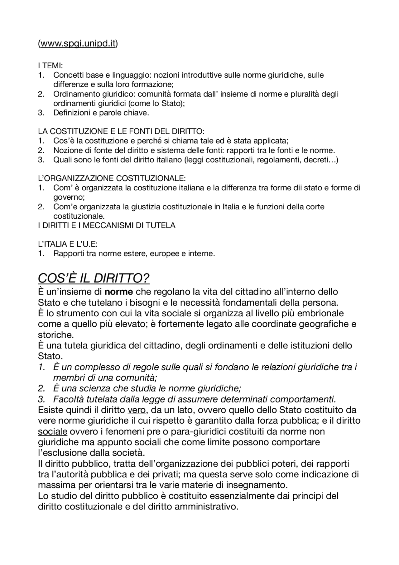Appunti Integrati Diritto Pubblico Appunti Di Istituzioni Di Diritto