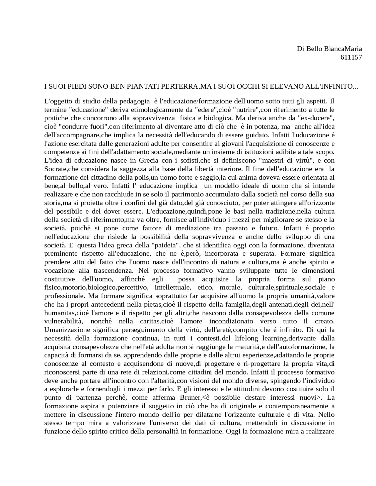 Educazione E Formazione Prove Desame Di Pedagogia Docsity