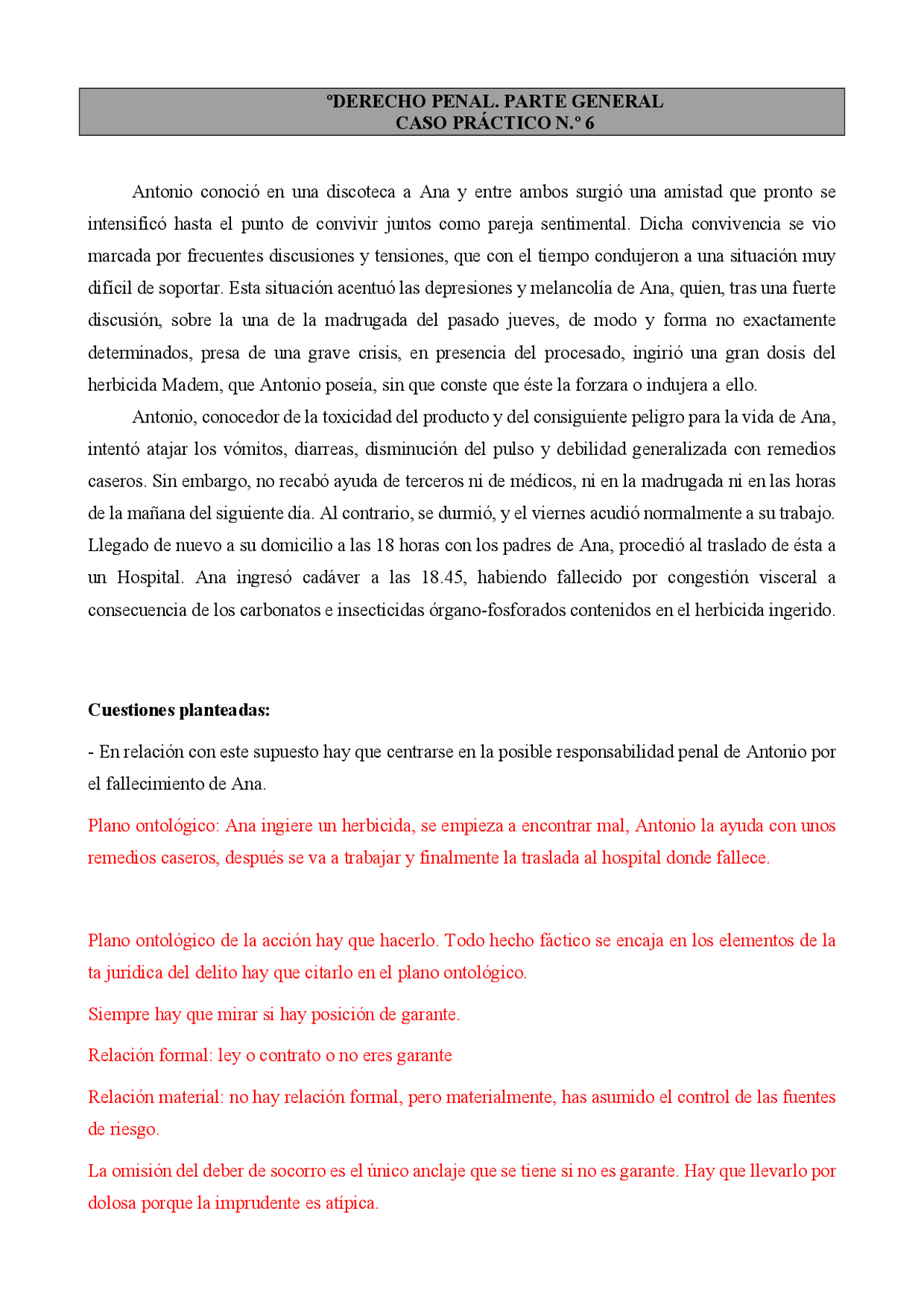 Practica N6 Derecho Penal Ejercicios De Derecho Penal Docsity