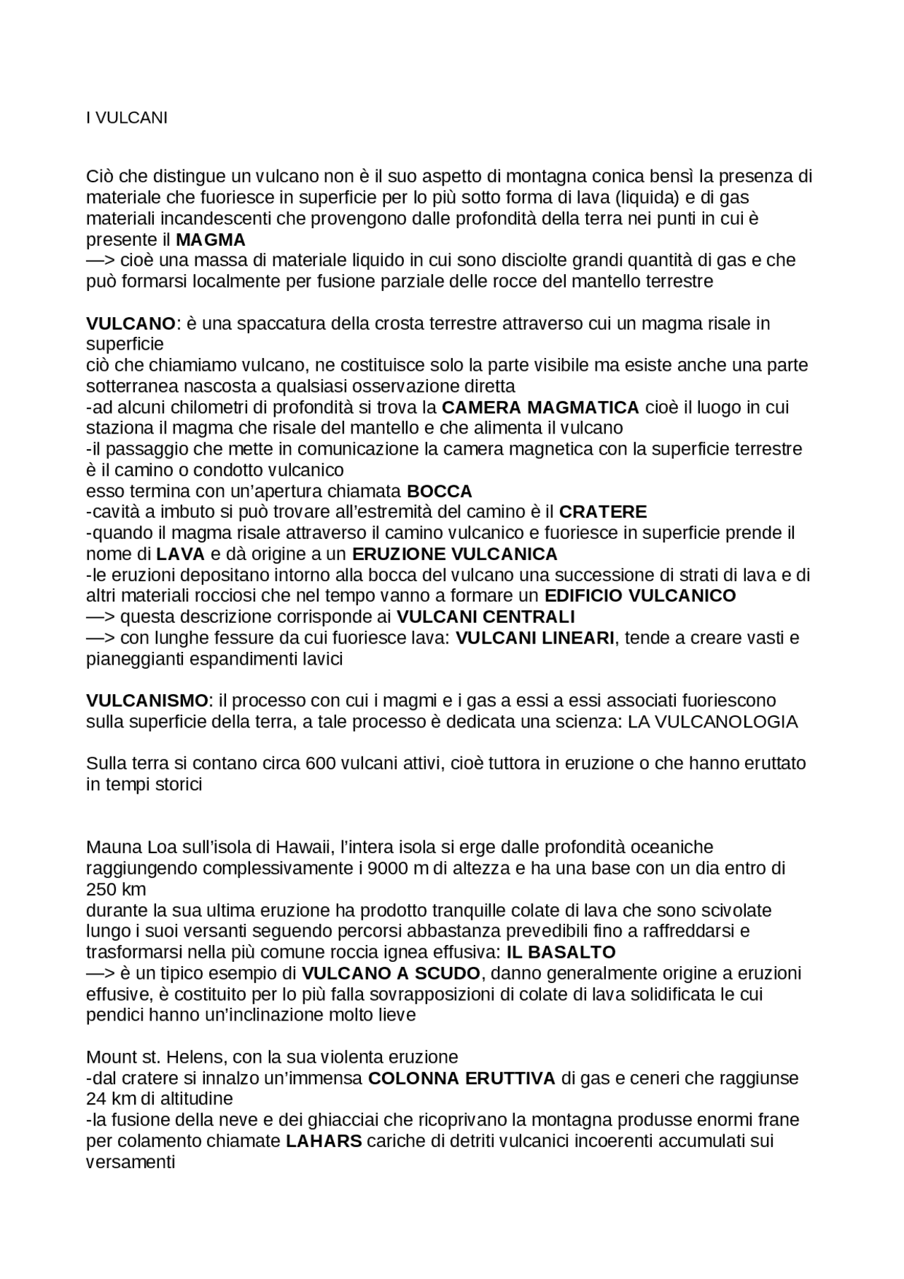 Scienze Delle Terra I Vulcani Appunti Di Scienze Della Terra Docsity