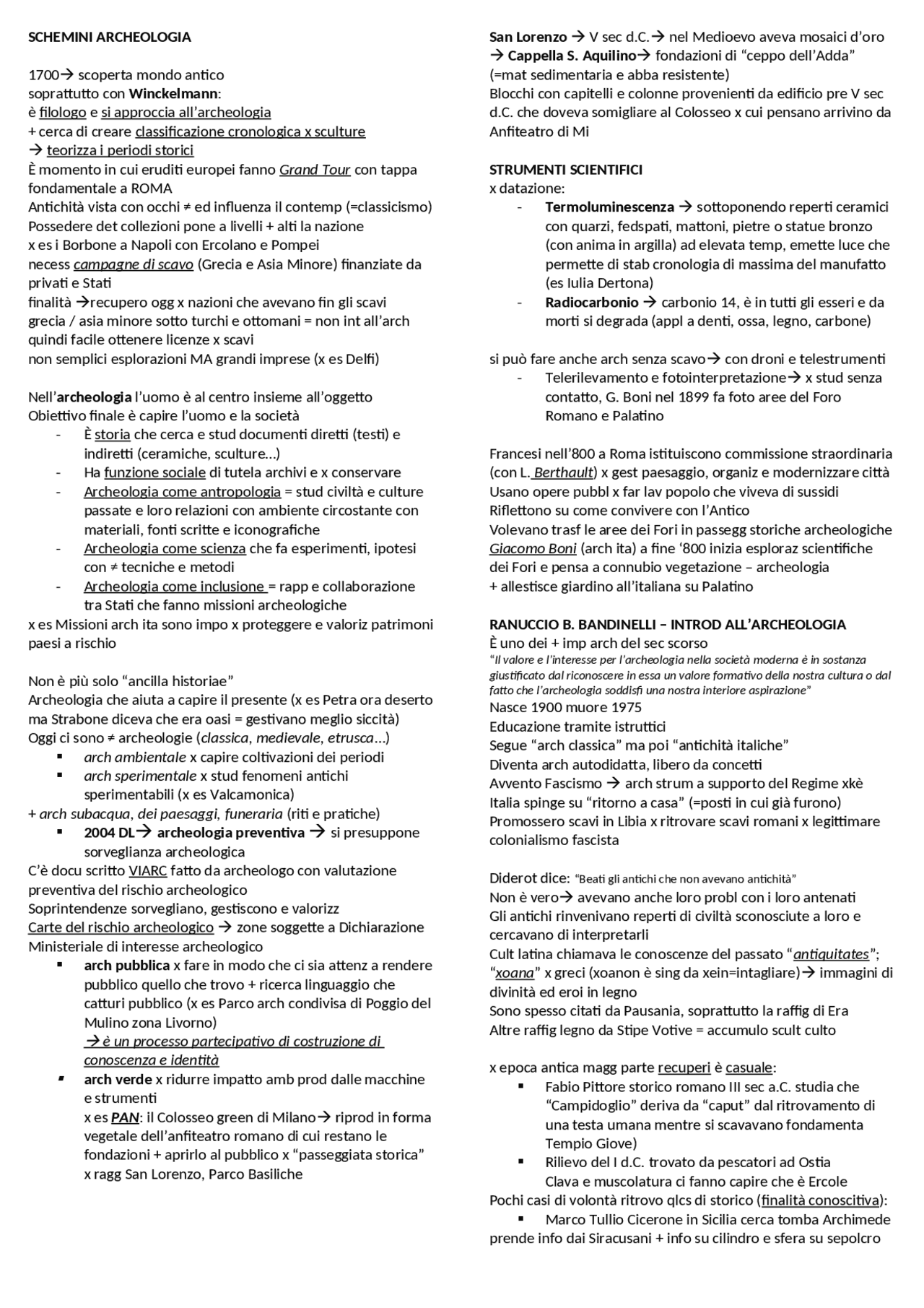Schemi Programma Archeologia Classica I Modulo Sintesi Del Corso Di