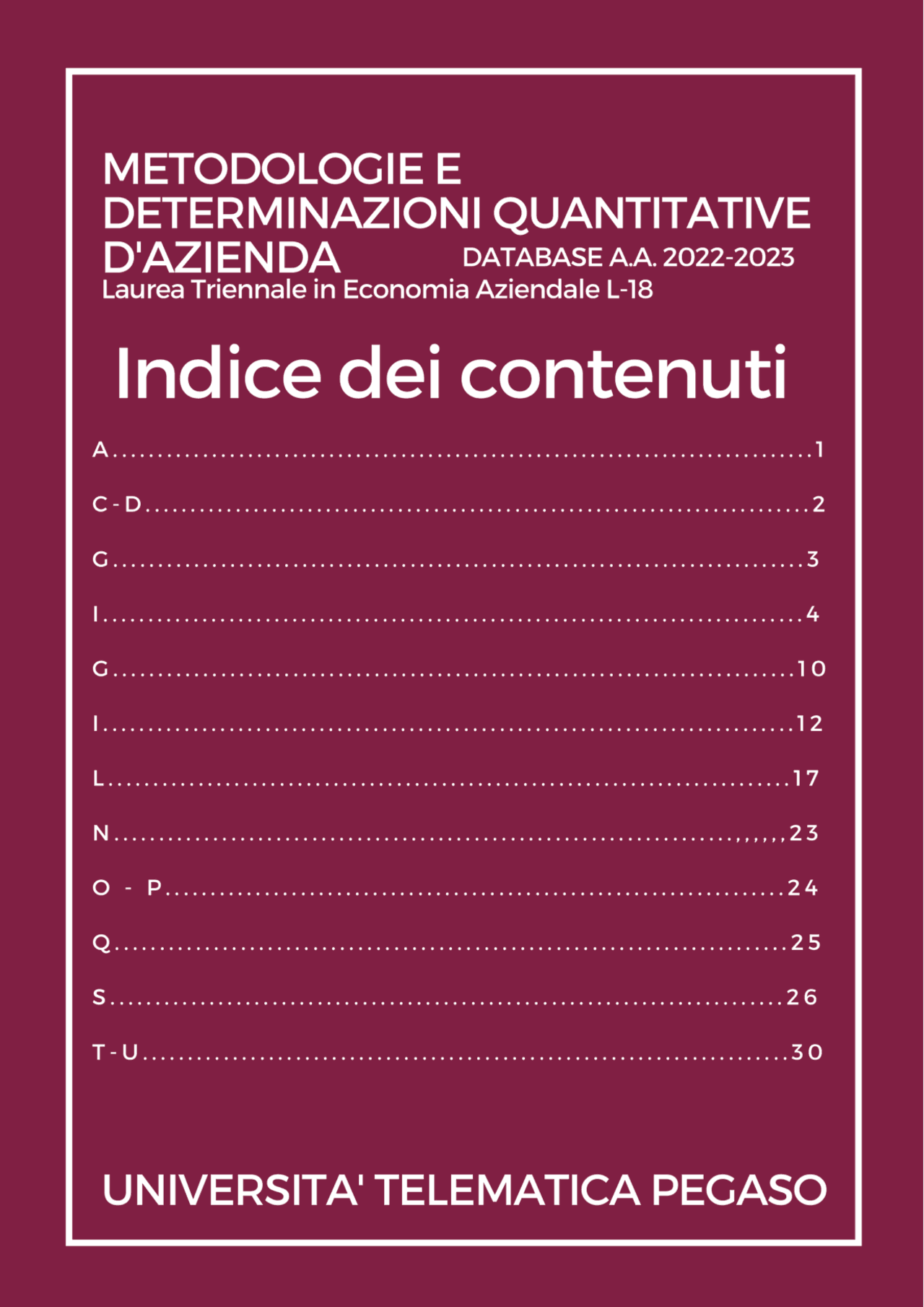 Database Completo Metodologie E Determinazioni Quantitative Dazienda