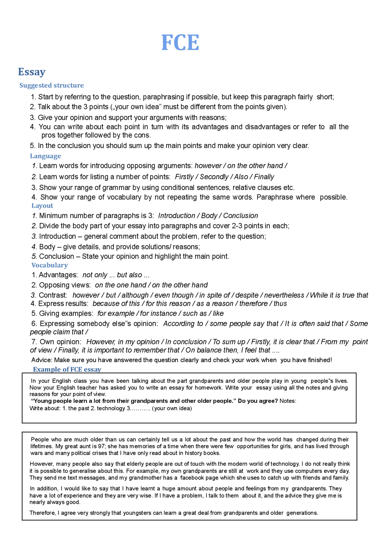 Preparazione alla certificazione FCE (B2) di inglese | Appunti di ...