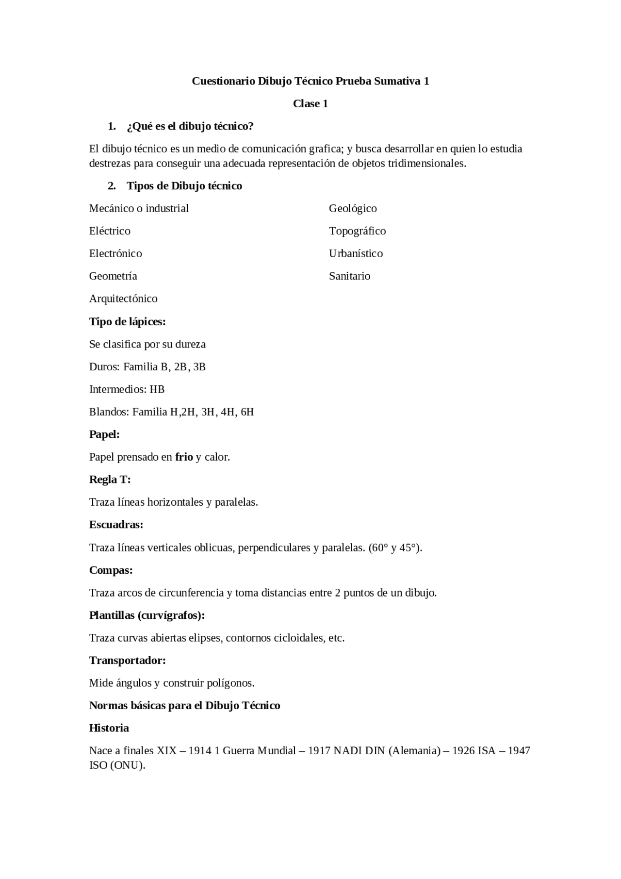 Resumen De Dibujo Técnico Apuntes De Dibujo Técnico Docsity