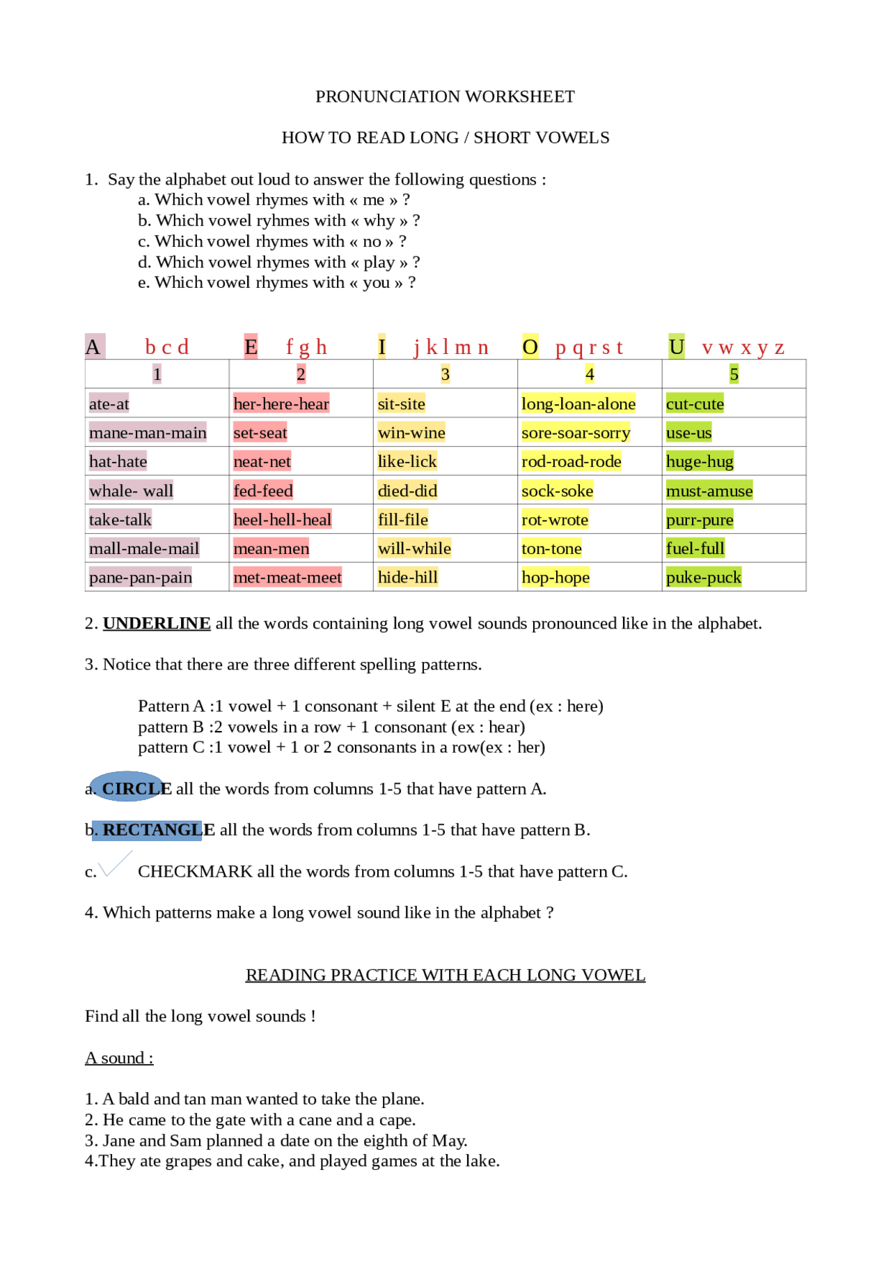 Prononciation des voyelles longues selon schéma orthographique ...