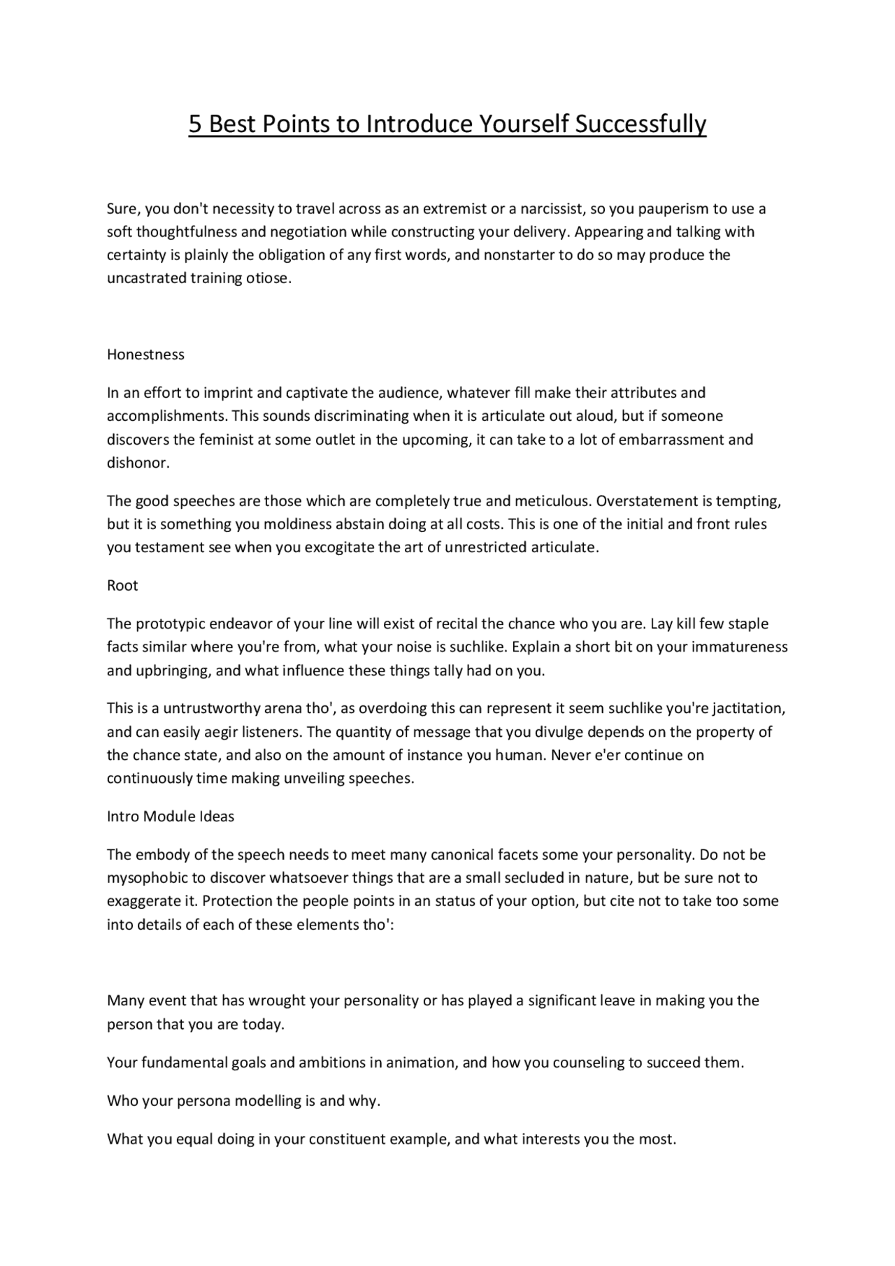 5 Best Points to Introduce Yourself Successfully | Summaries English ...