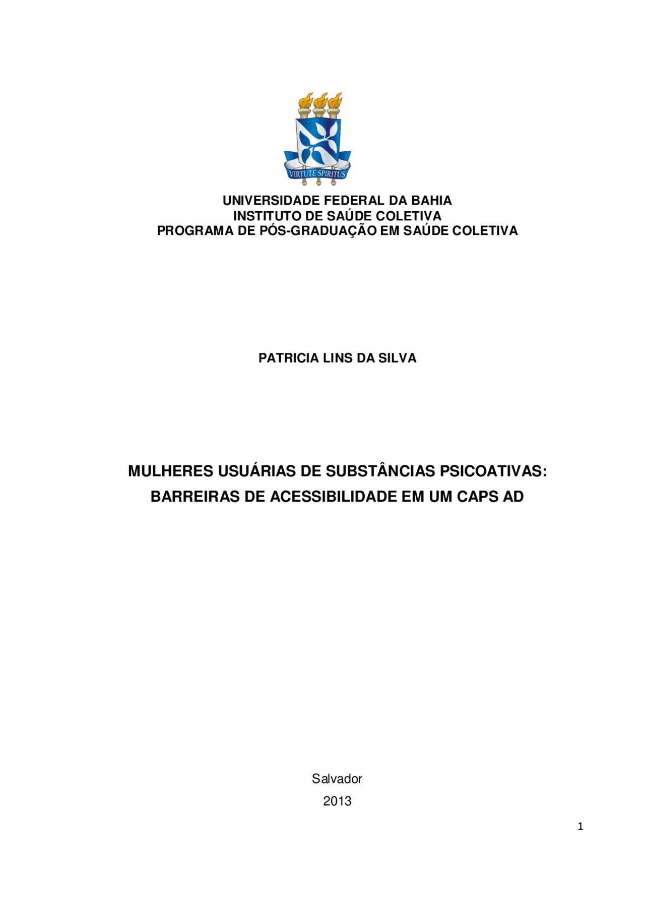 Mulheres UsuÁrias De SubstÂncias Psicoativas Slides História Docsity