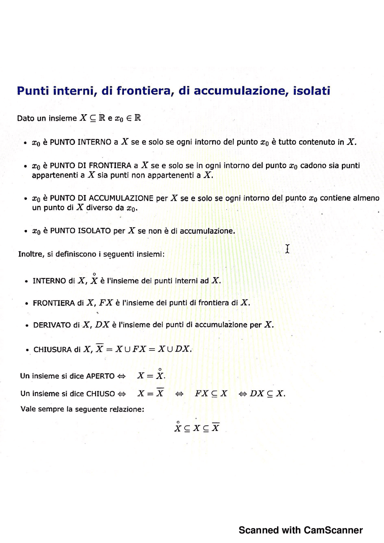 Matematica Generale Appunti Schemi E Mappe Concettuali Di Matematica Generale Docsity