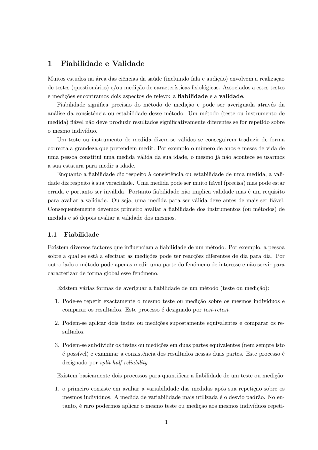 1 Fiabilidade E Validade Provas Desvio Docsity