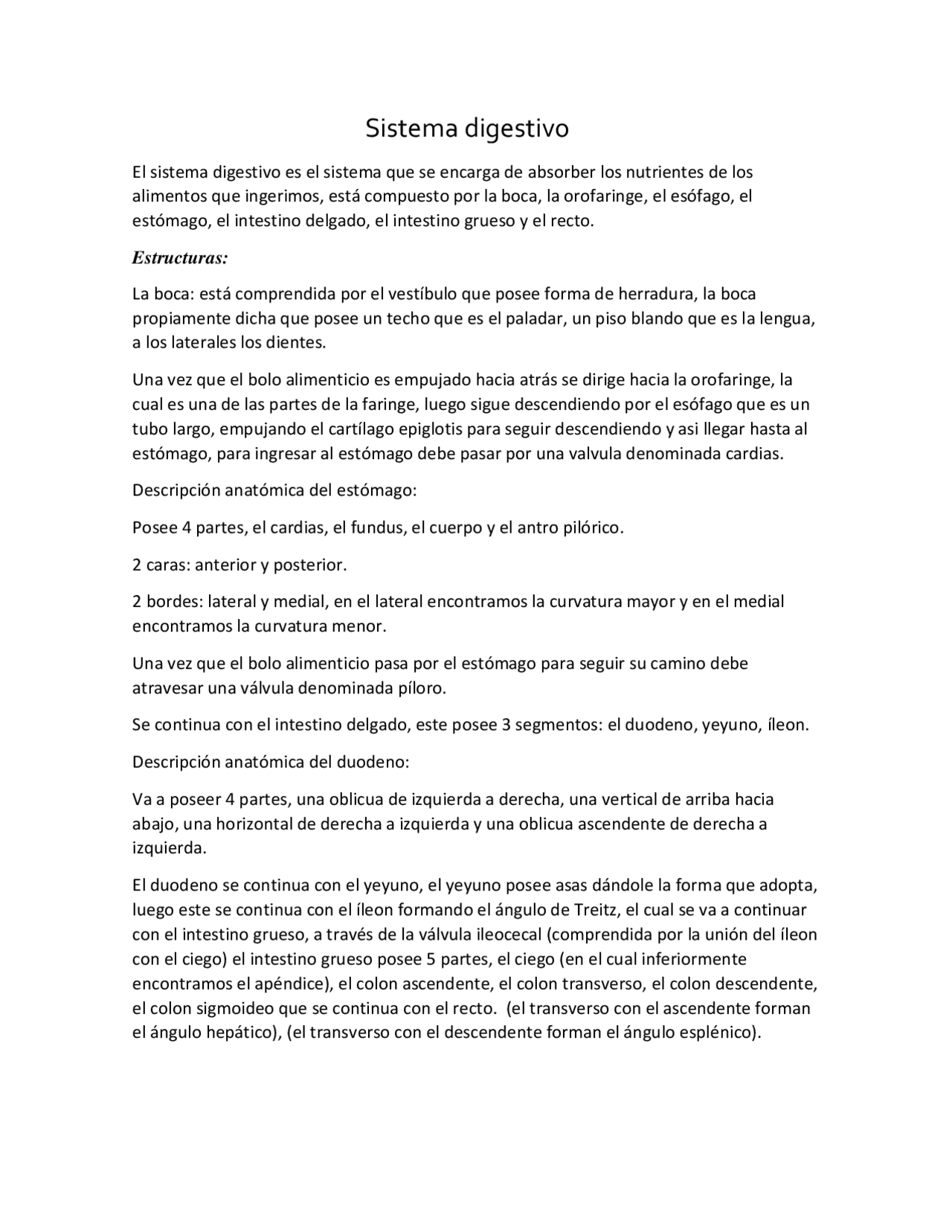 Sistema Digestivo Anatomía Resúmenes De Anatomía Docsity