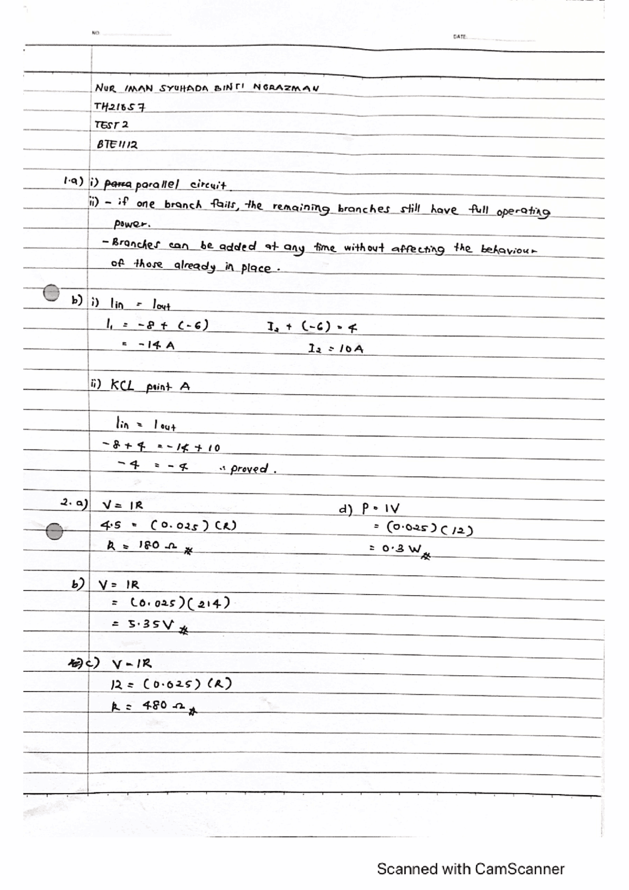 Quiz 1 of bte1112 electric and electronic fundamentals | Quizzes ...