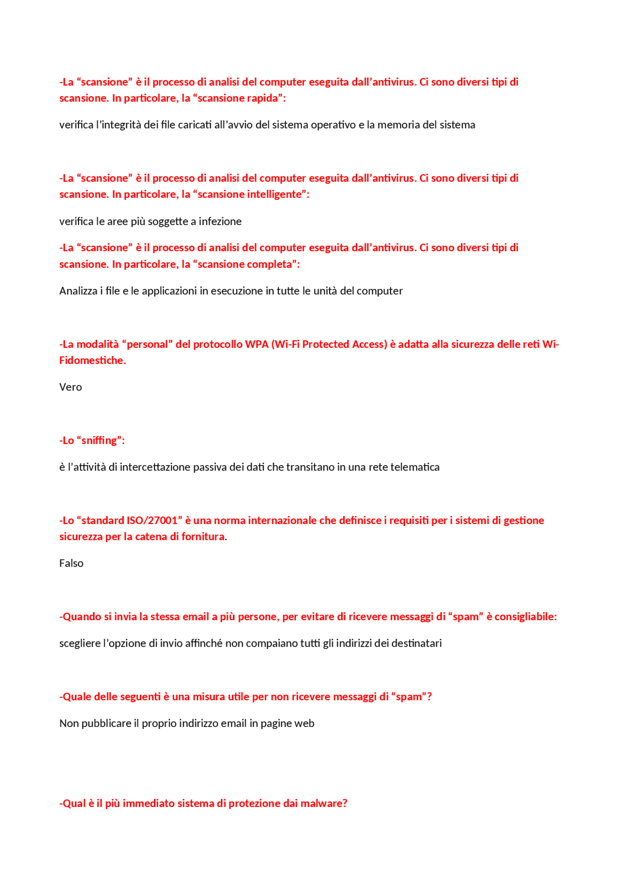 EIPASS 7 MODELLI USER- MODULO 4 (4) | Prove d'esame di Informatica | Docsity