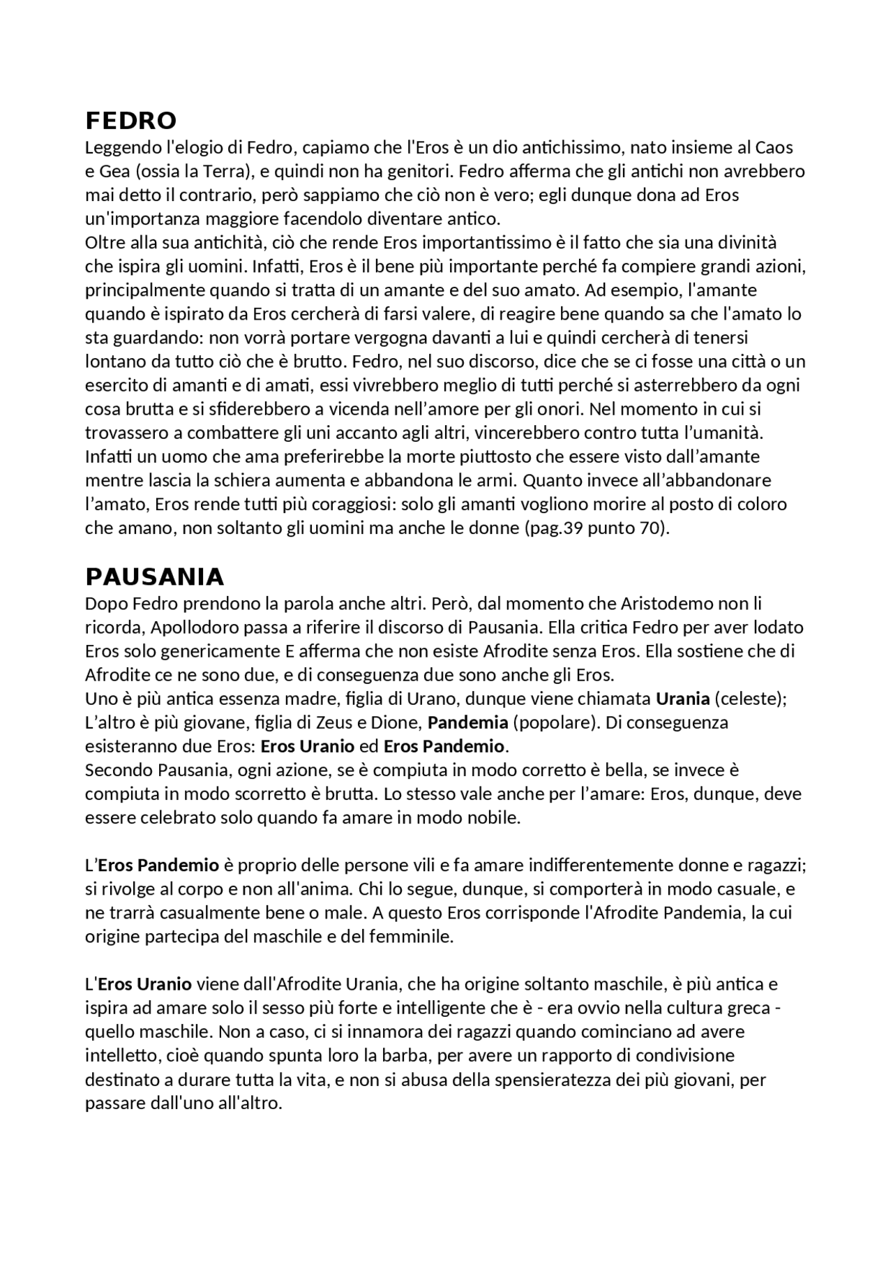 Platone Simposio Vari Discorsi Affrontati Sulleros Appunti Di