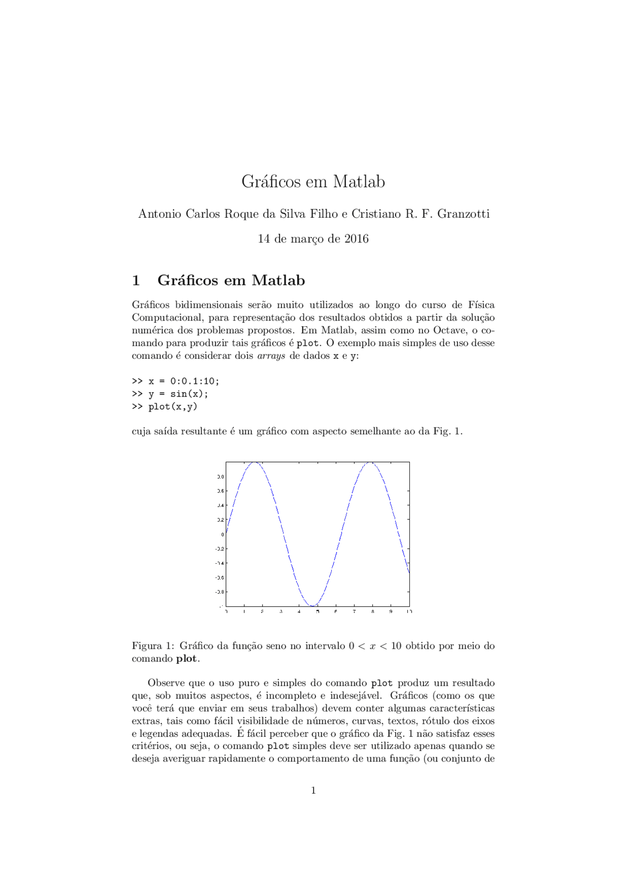 Gráficos Em Matlab Resumos Matlab Docsity