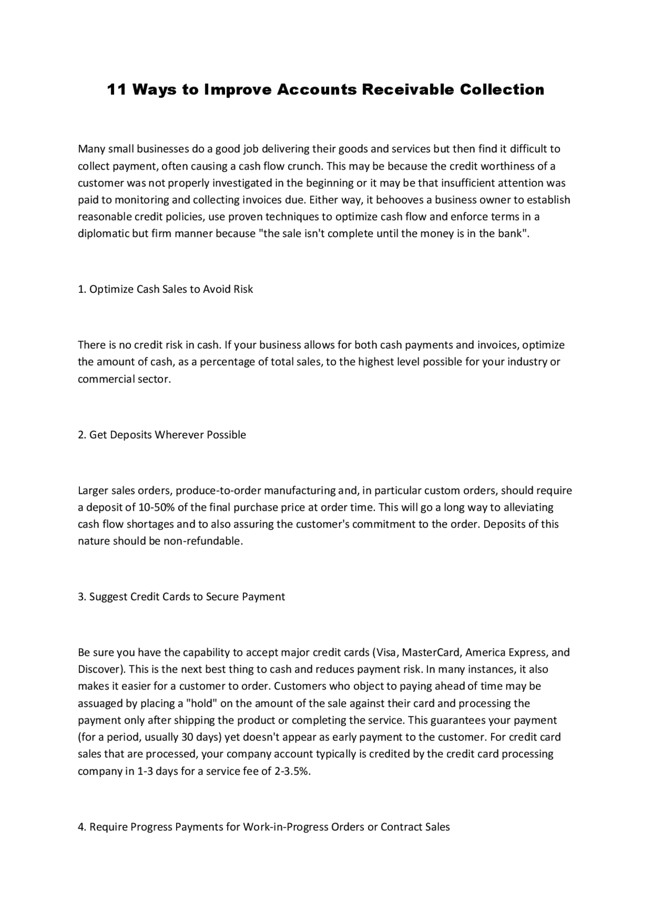 11 Ways to Improve Accounts Receivable Collection | Lecture notes ...