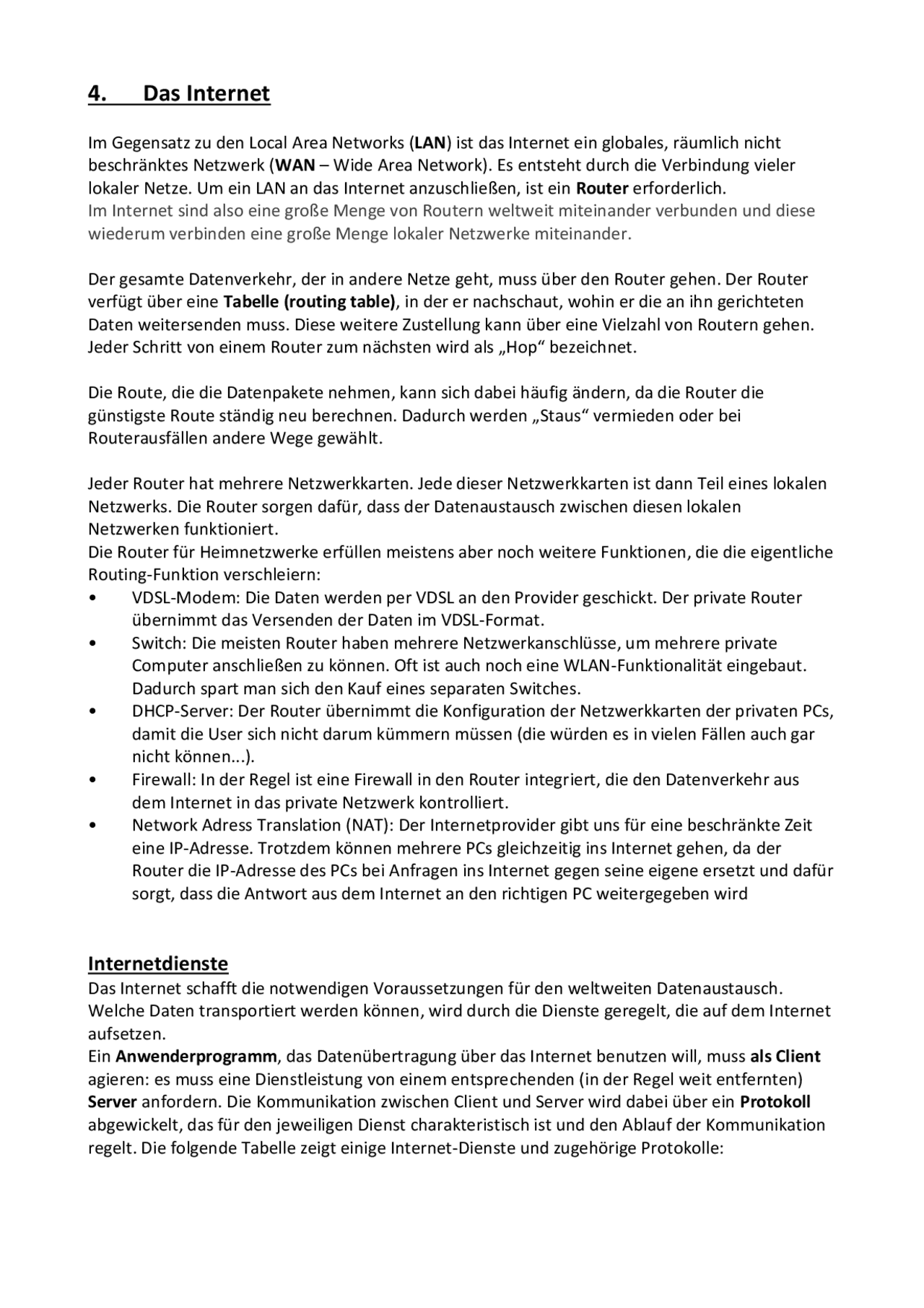 Infos Vertiefung Internet Skripte Informatik Docsity