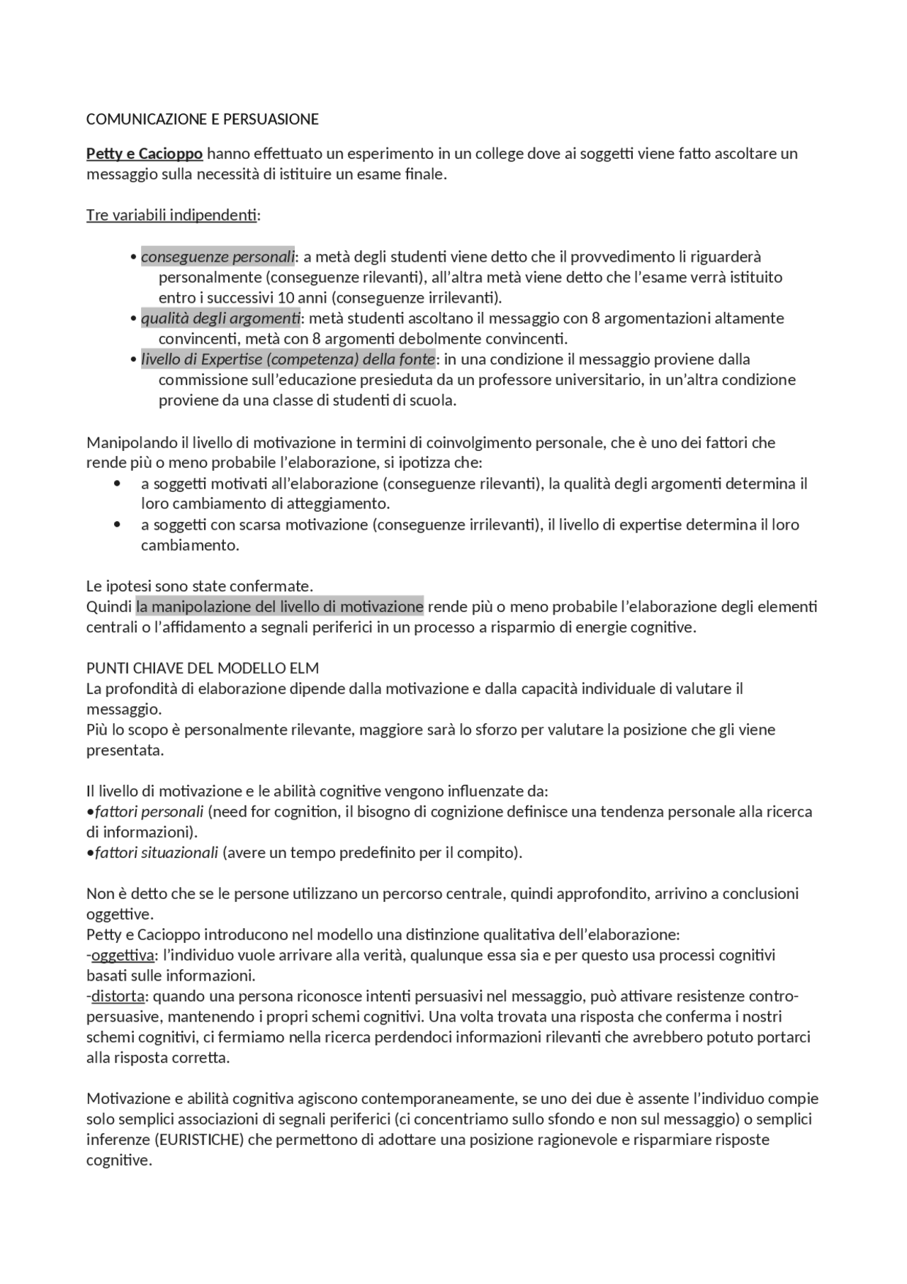 Comunicazione E Persuasione Appunti Di Comunicazione Di Massa Docsity