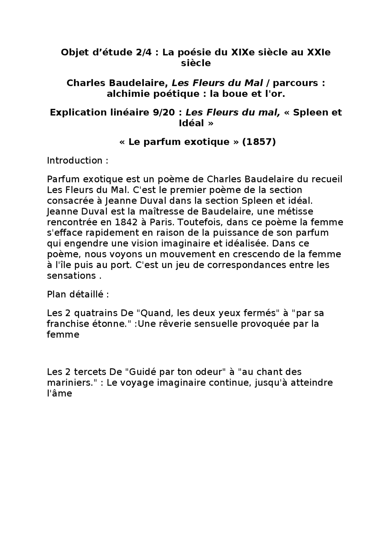 Document Français Bac Lecture Notes French Docsity
