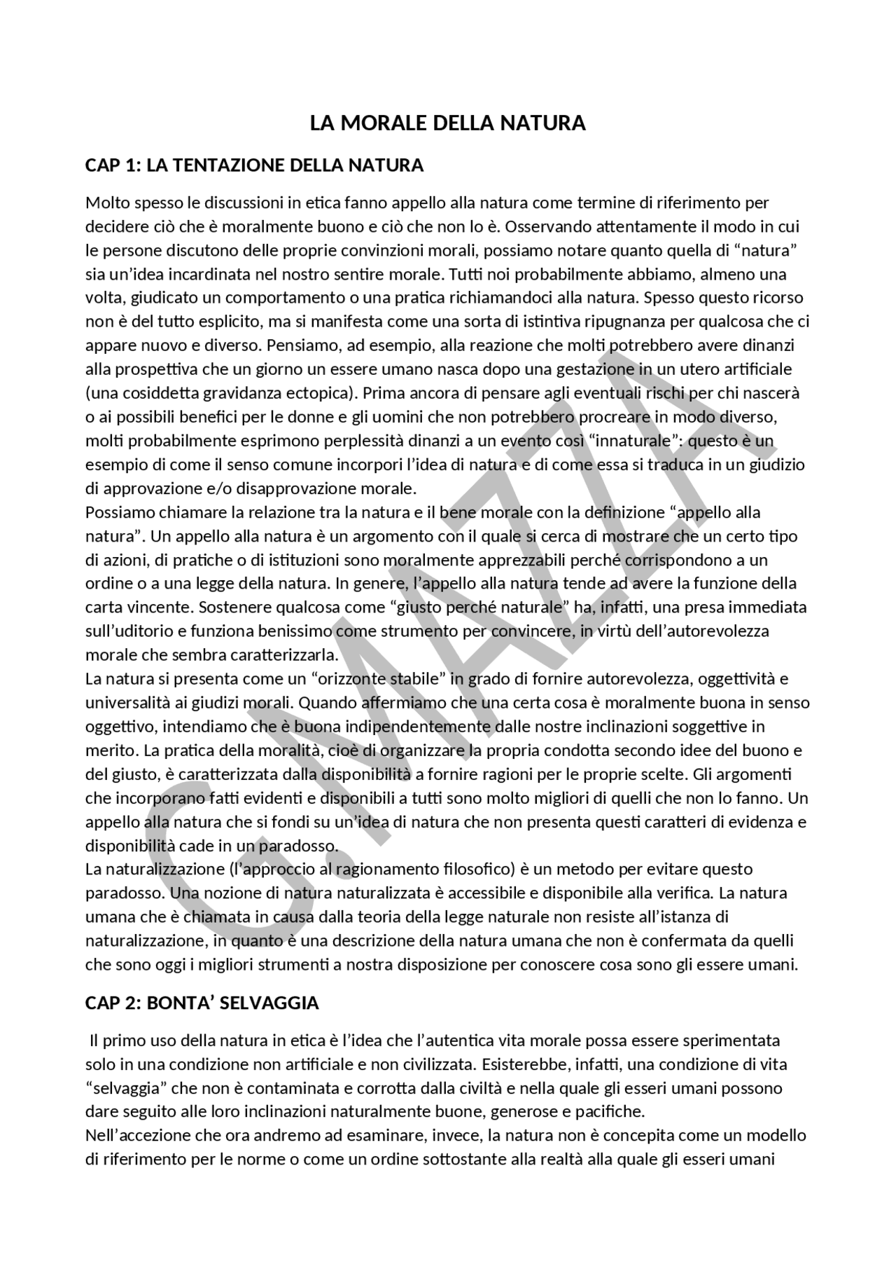 Riassunto: "La Morale della natura" di S.Pollo | Appunti di Bioetica ...