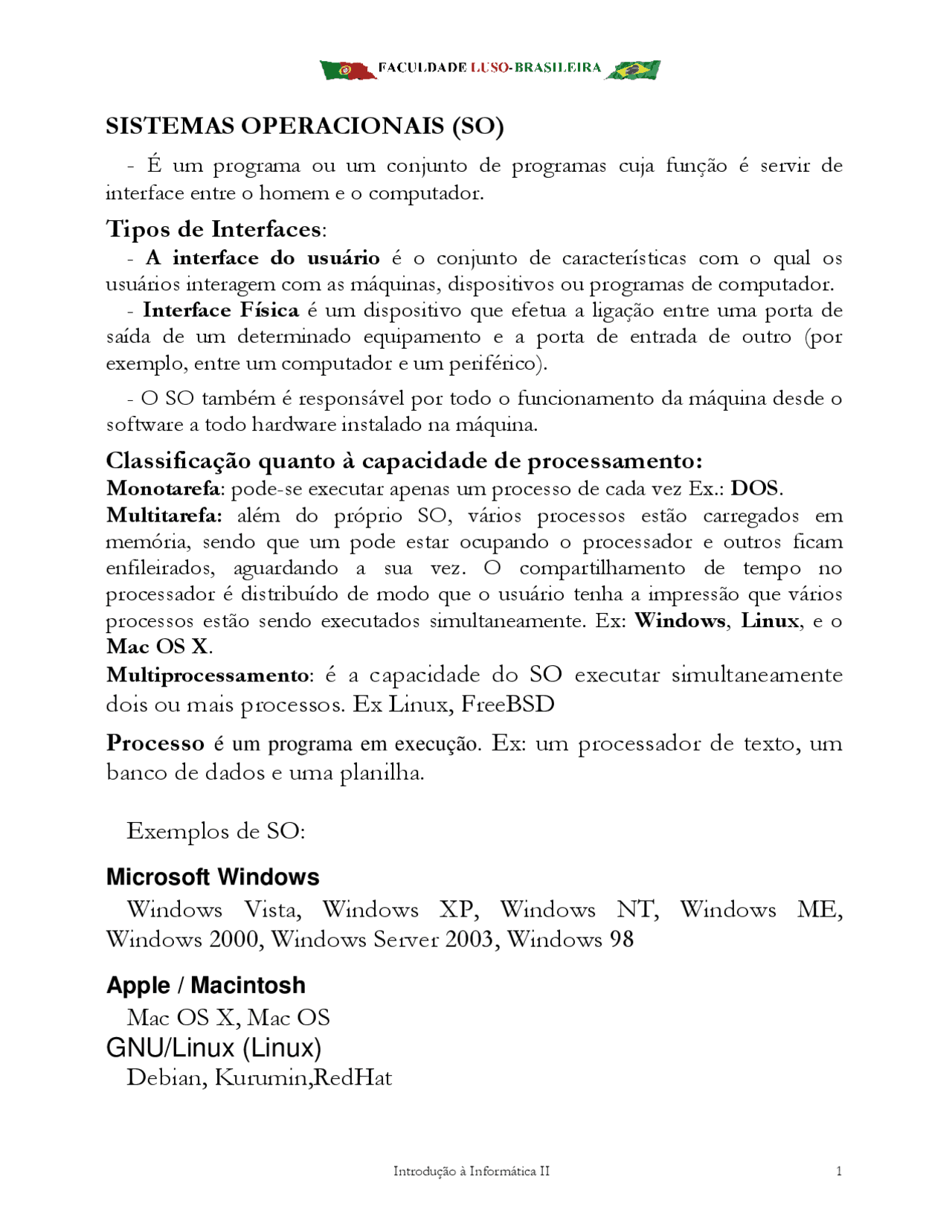 Sistemas Operacionais So Tipos De Interfaces Resumos Sistemas