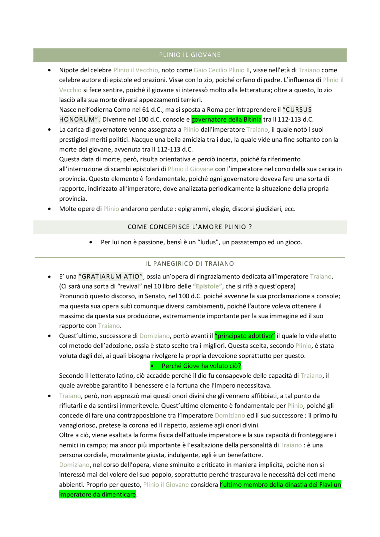 Appunti Su Plinio Il Giovane Appunti Di Latino Docsity